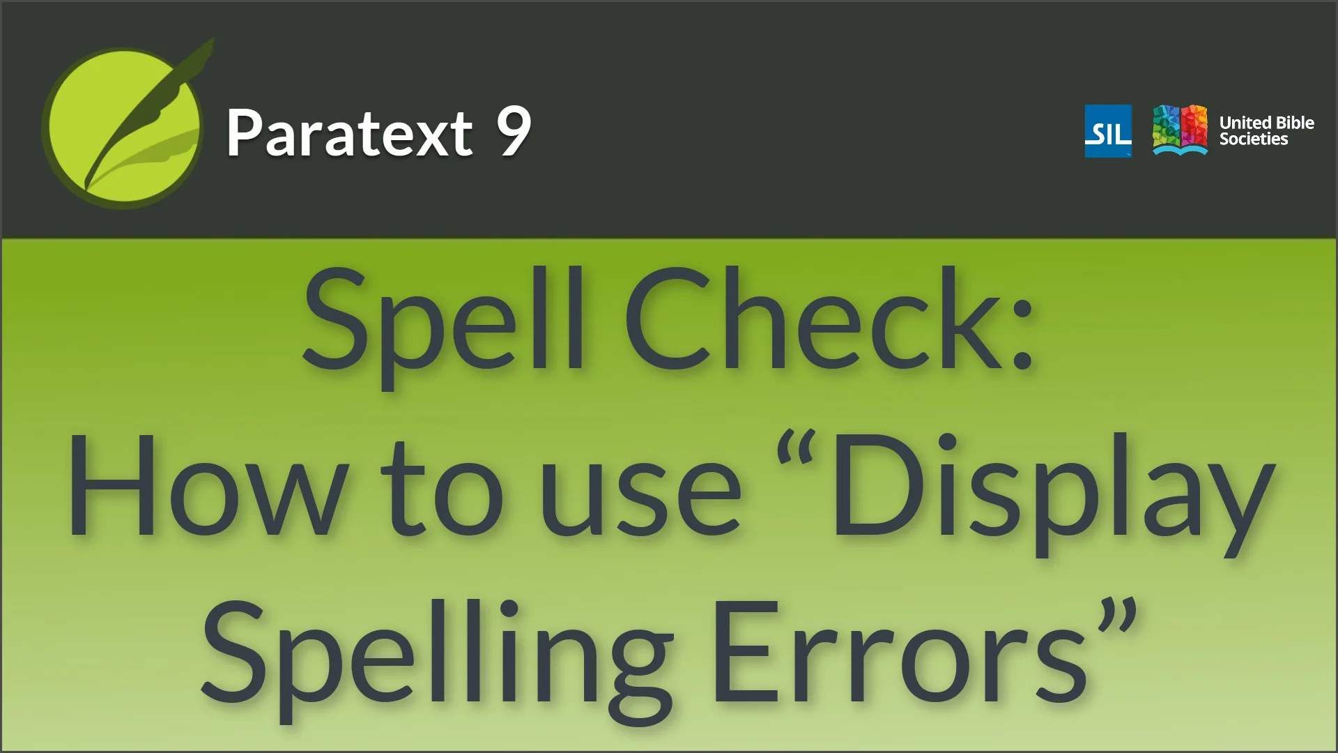 Spell Check: How to use Display Spelling Errors | 9 | 2.1f on Vimeo