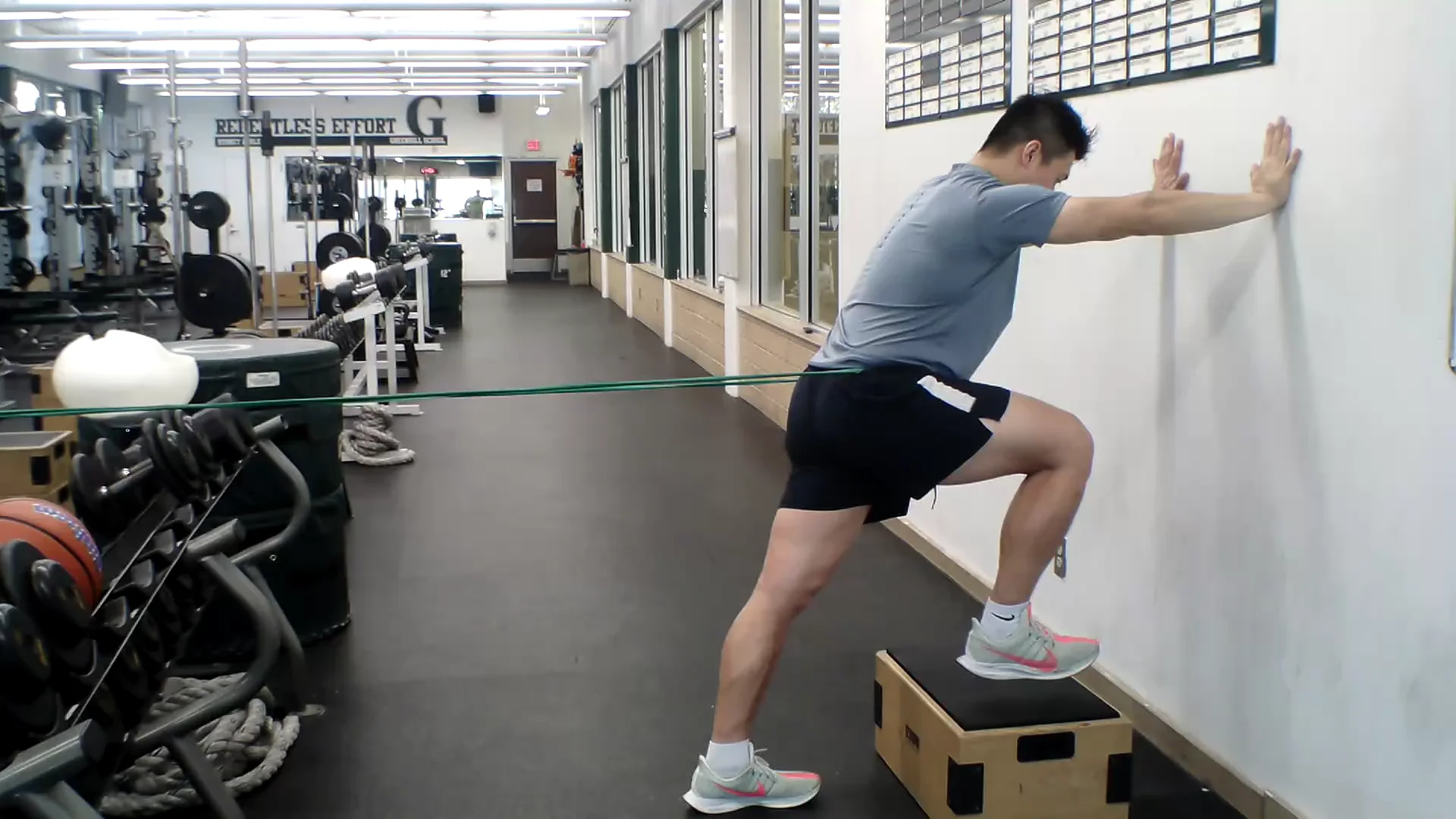 Band Resisted Box Stick Punch Drill