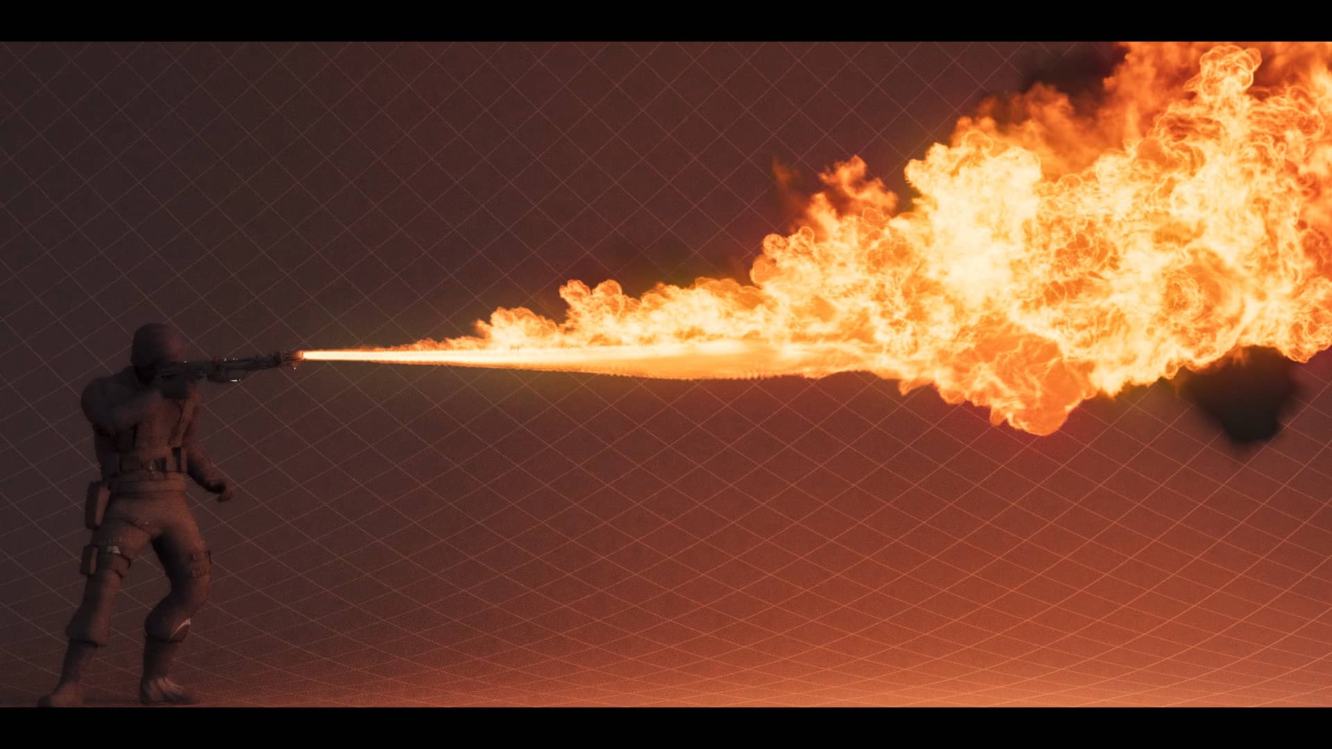 Houdini Flamethrower | Arnold | OpenCL | Sparse Pyro Solver on Vimeo