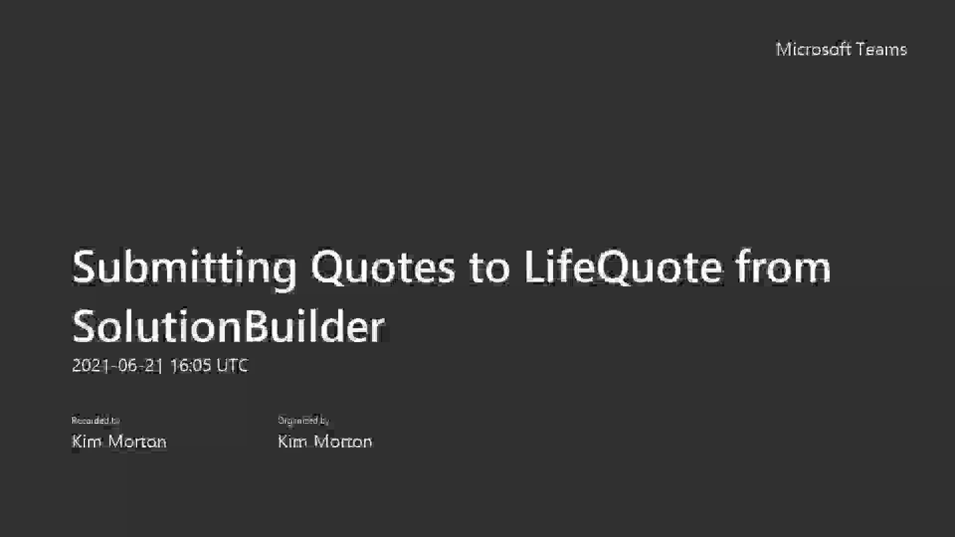 Submitting Quotes to LifeQuote from SolutionBuilder