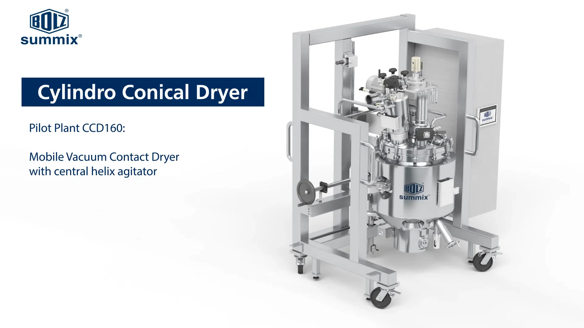 BOLZ-SUMMIX | Cylindro Conical Dryer/Mixer CCD160 with central helix ...