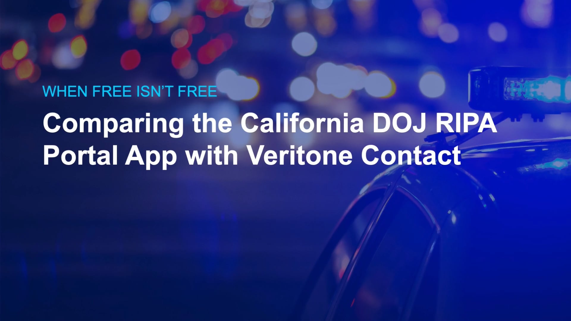 Comparing the California DOJ RIPA Portal App with Veritone Contact on Vimeo