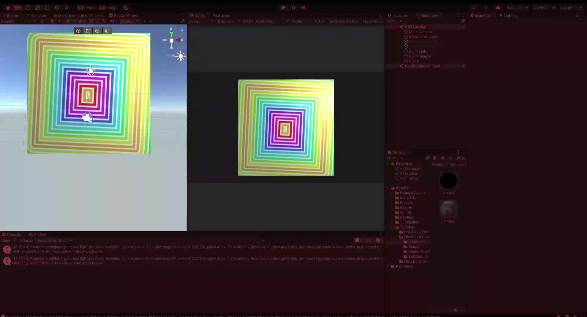 Unity Shader Graph: SDF Rainbow Pulse from Tutorial by NedMakesGames