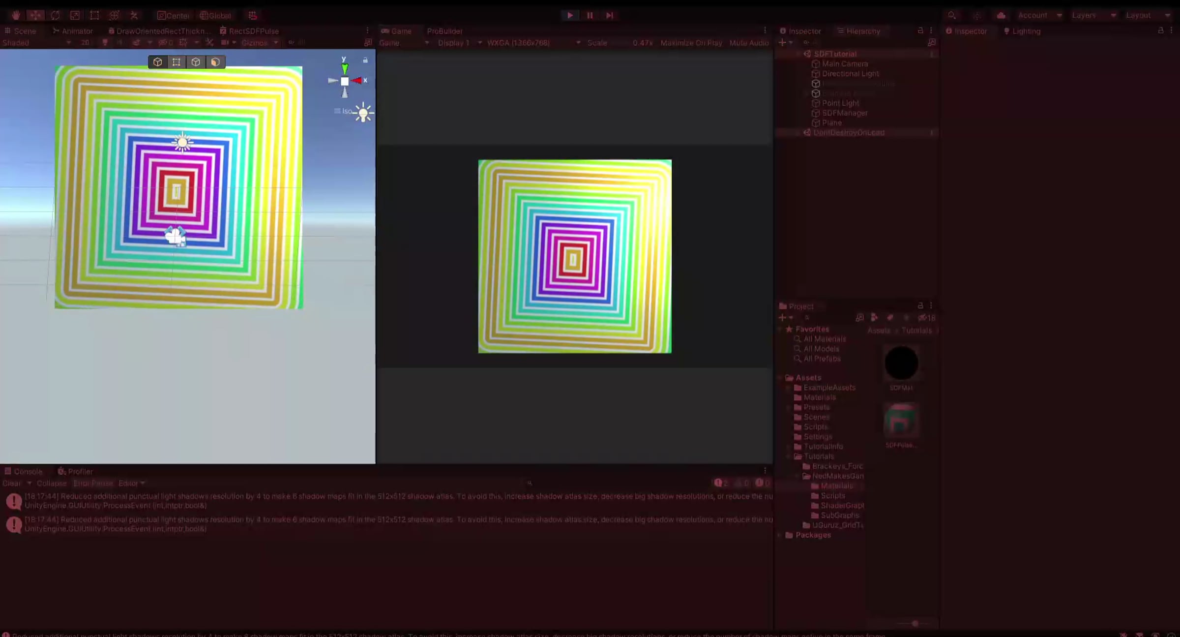 Unity Shader Graph: SDF Rainbow Pulse from Tutorial by NedMakesGames