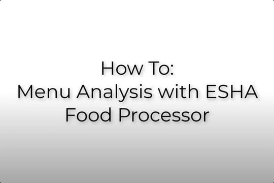 ESHA Tutorial: Plant-Based Menu Analysis on Vimeo