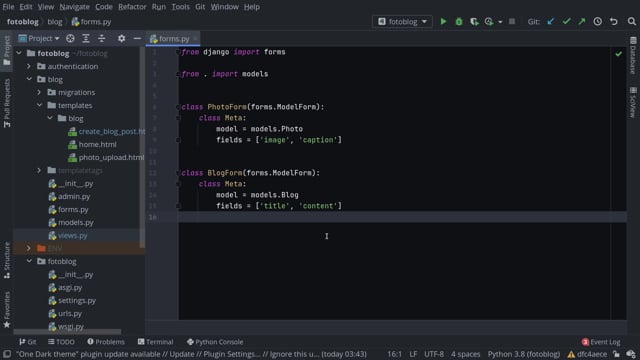 Add a Blog Post Creation Facility - Intermediate Django - OpenClassrooms