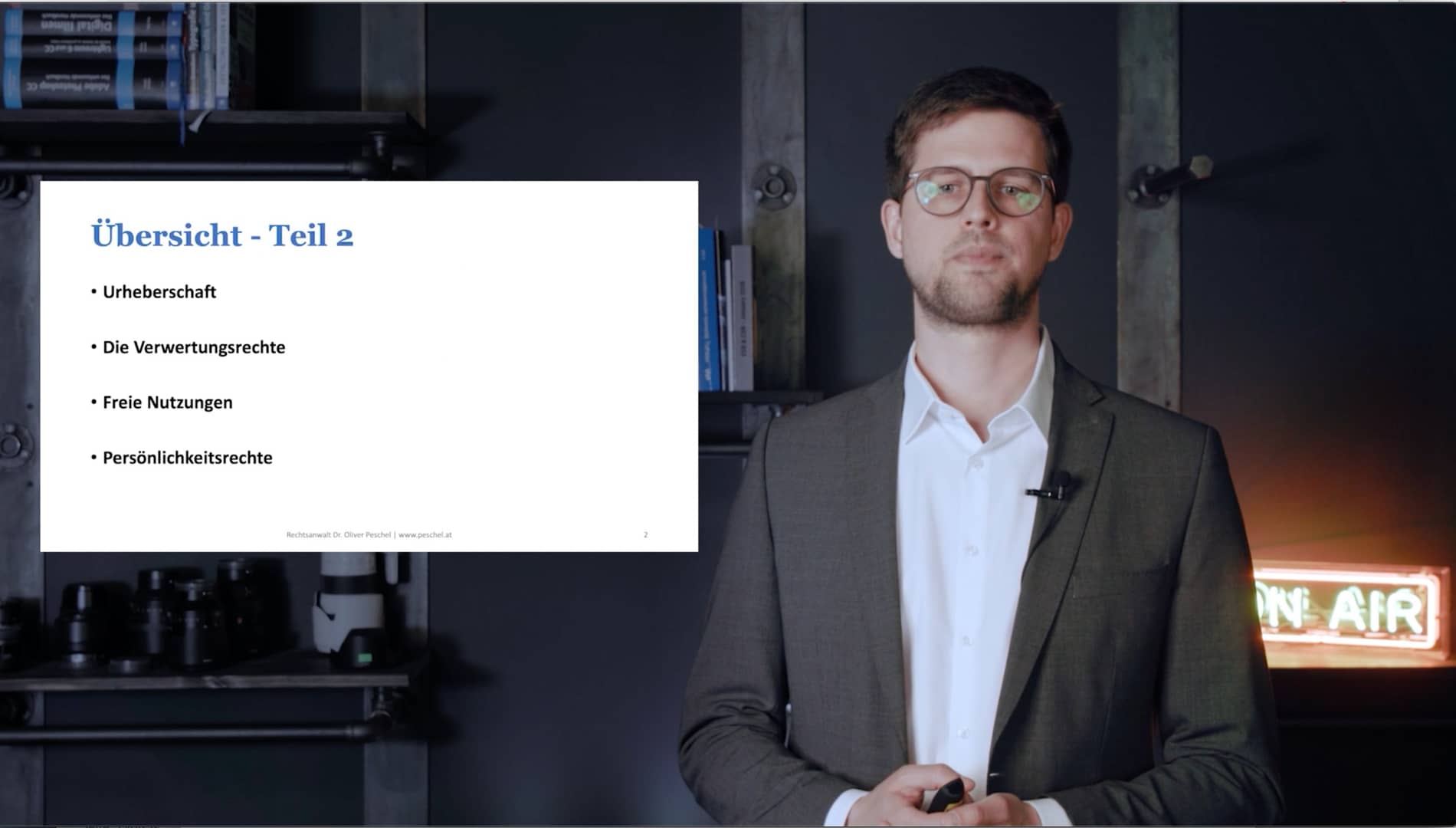 Webinar zum Thema Urheberrecht von Dr. Oliver Peschel, Teil 2 on Vimeo