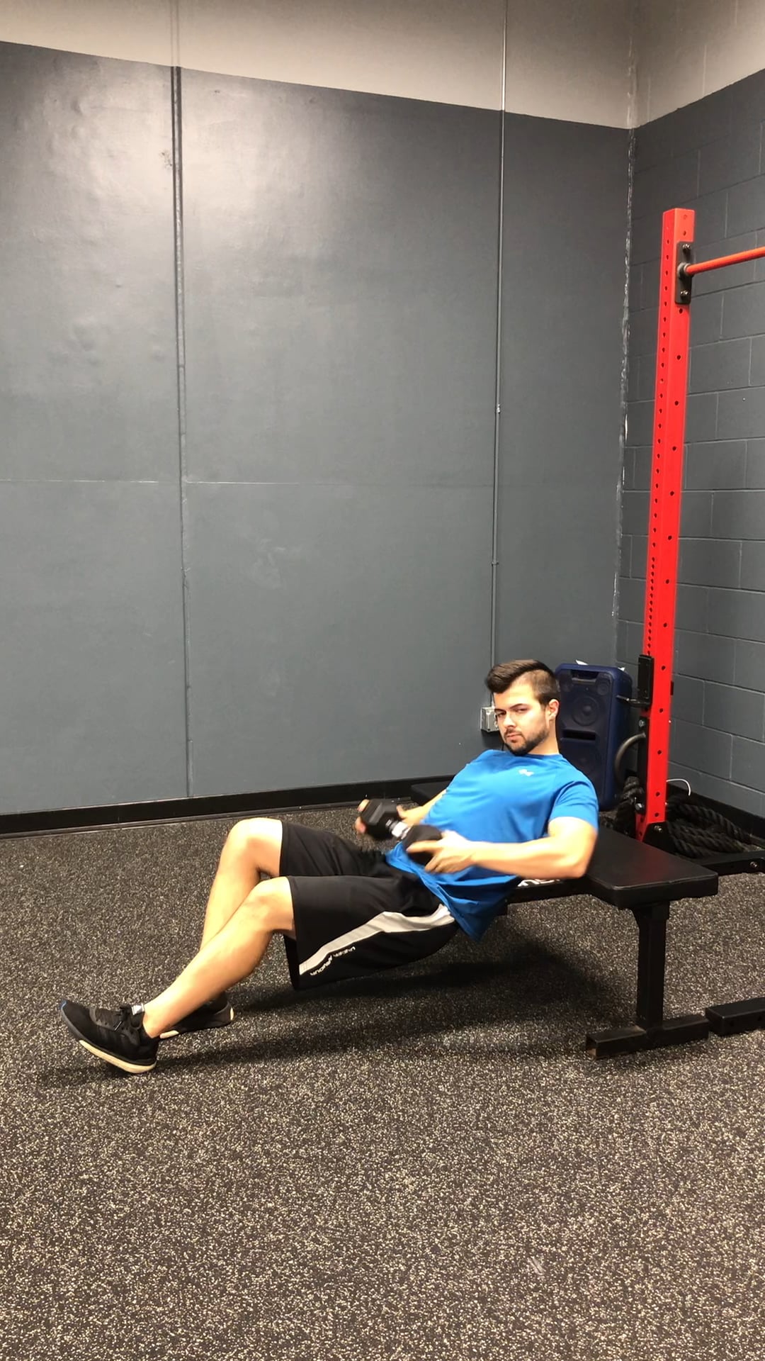 Weighted Single Leg Hamstring Bridge on Bench on Vimeo