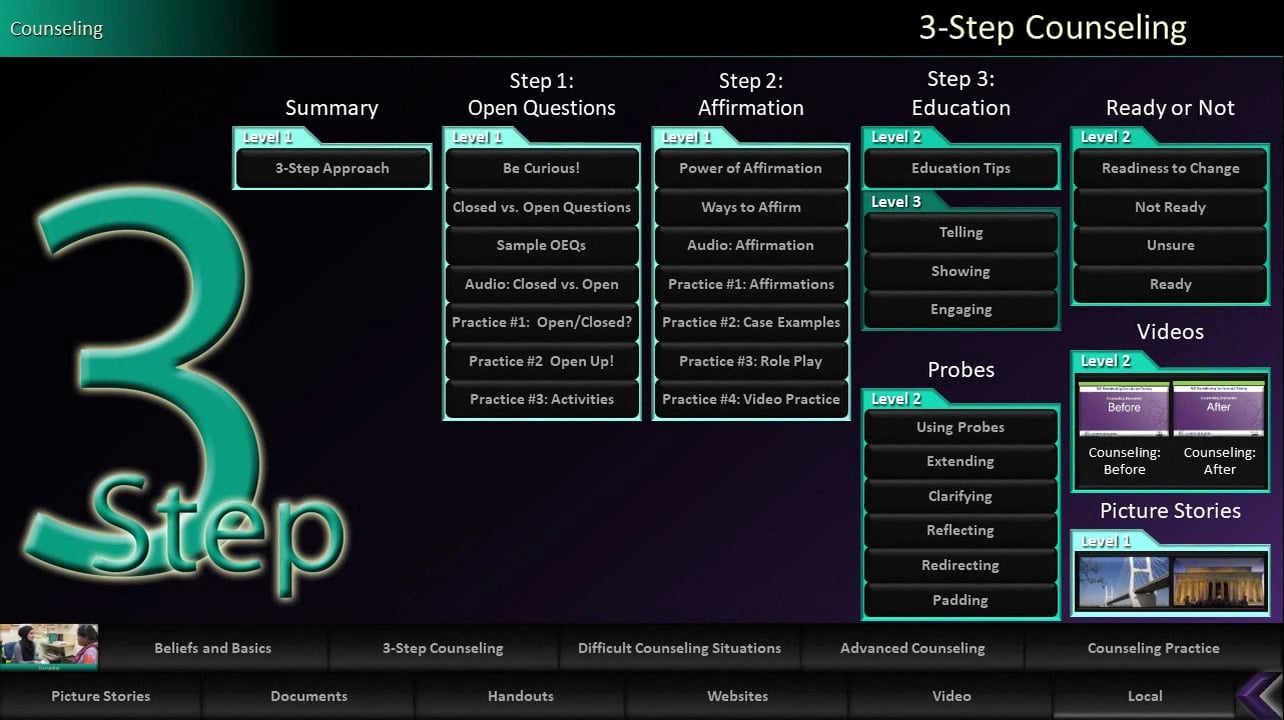 WIC Level 1 - 2-2-A-Level1-3-Step Counseling - Open Ended Questions on Vimeo
