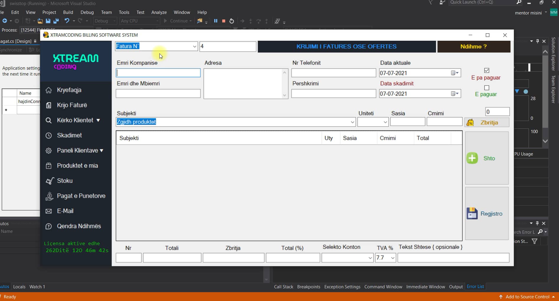 XTREAM PROG- BILL [ PROGRAM PER MENAXHIMIN E FATURAVE DHE STOKUT ] on Vimeo