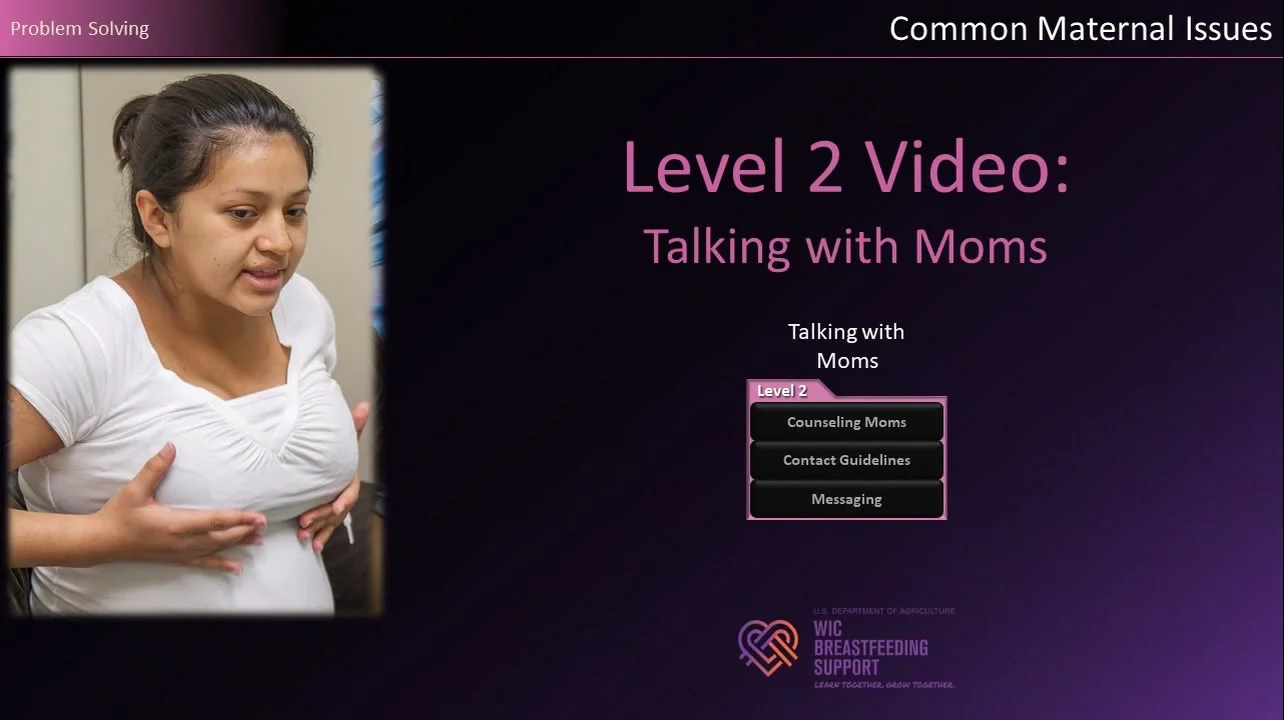 WIC Level 2 C - 6-1-E-Level2-CommonMaternalIssues-TalkingWithMoms on Vimeo
