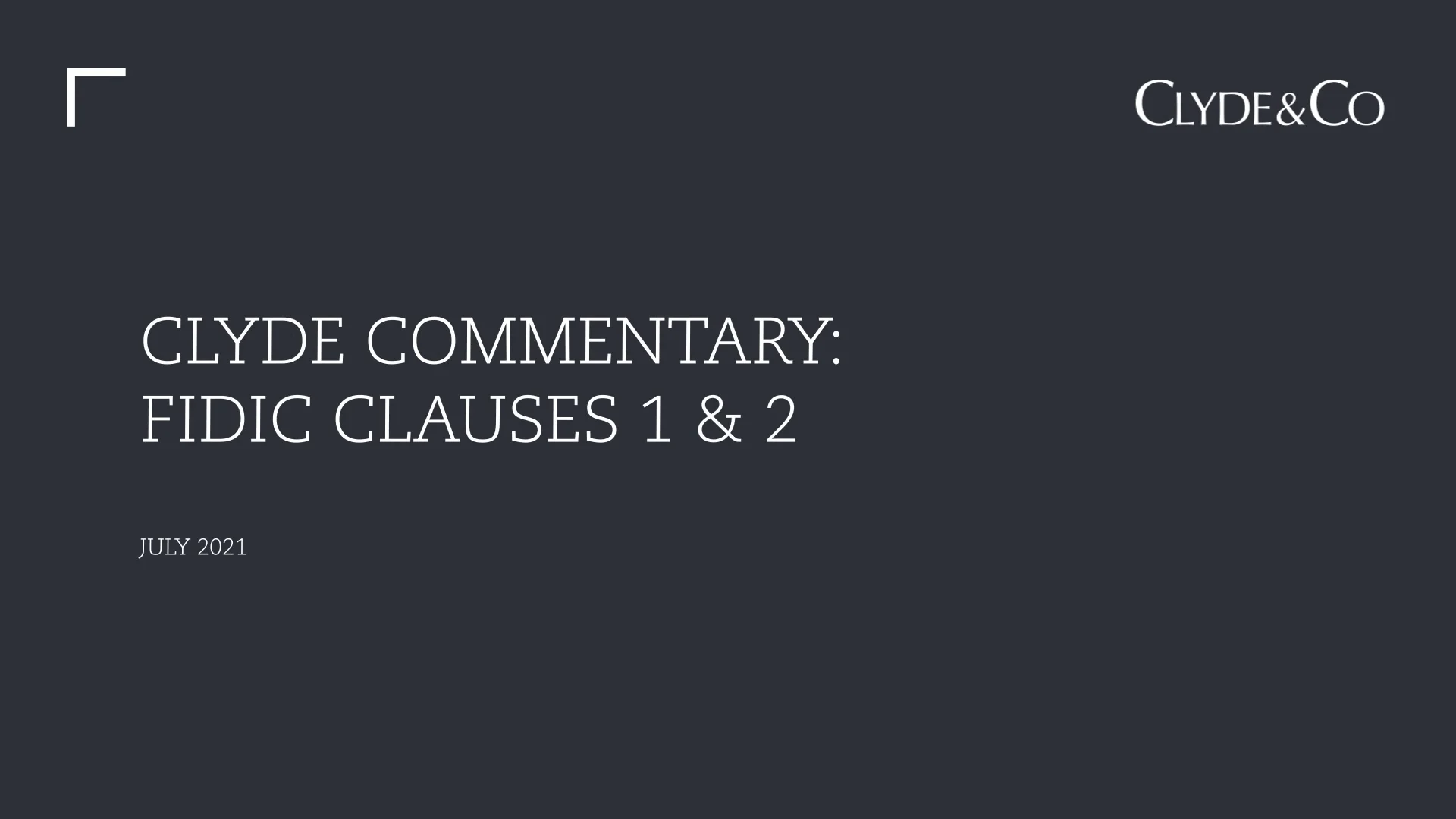 FIDIC Guide Clauses 1 & 2 on Vimeo