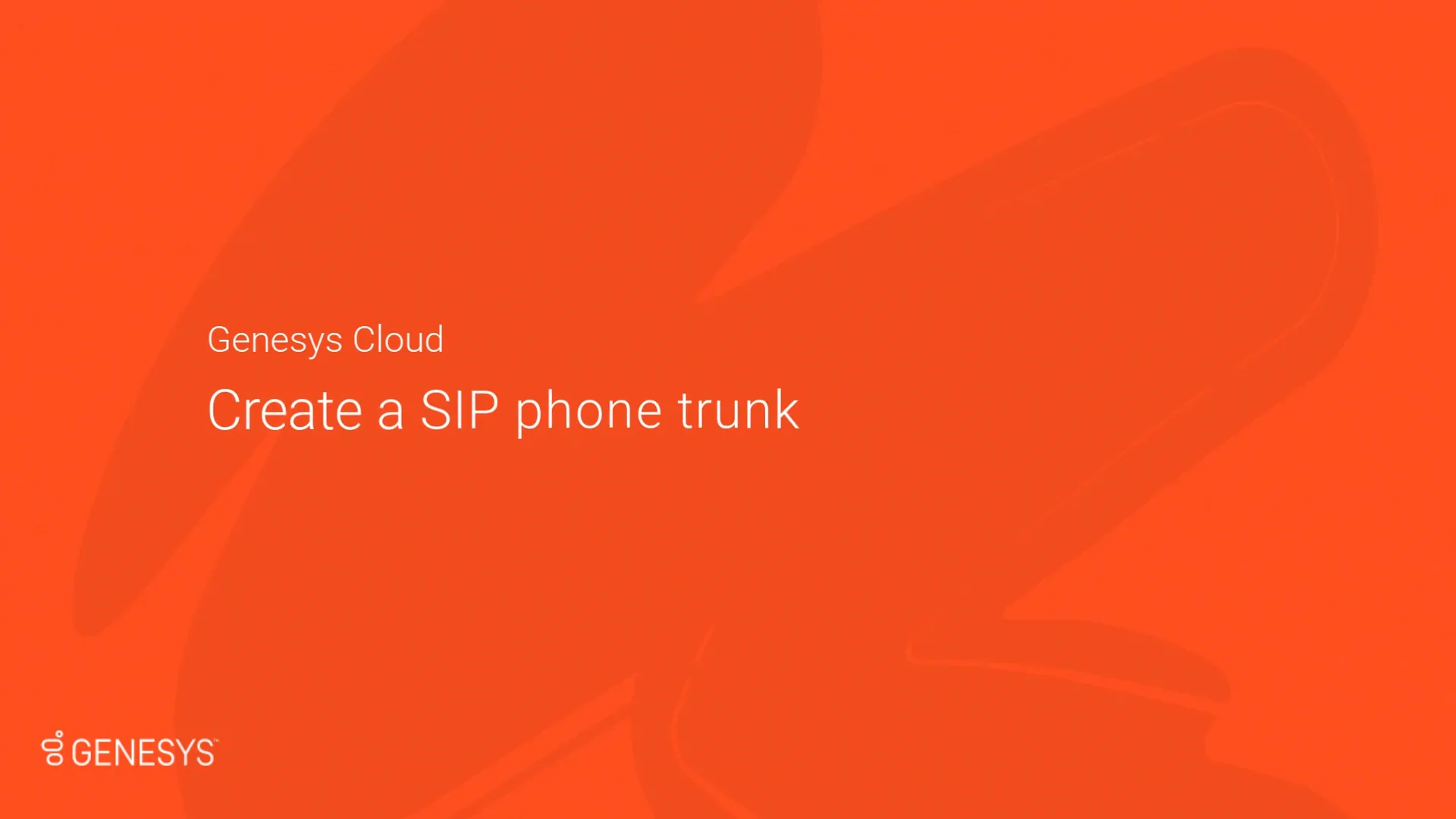 Genesys Cloud: Create a SIP Phone Trunk on Vimeo