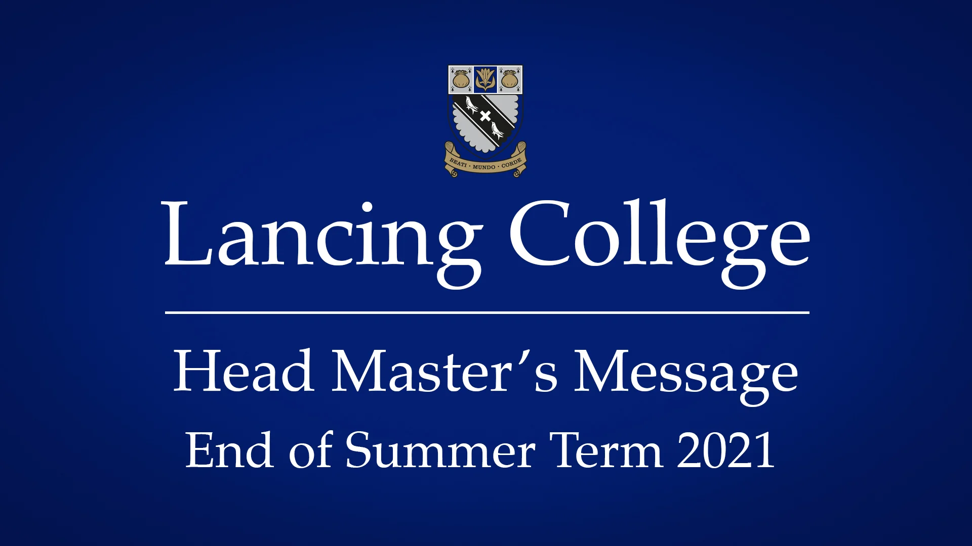 End of Term Message – Summer 2021 on Vimeo