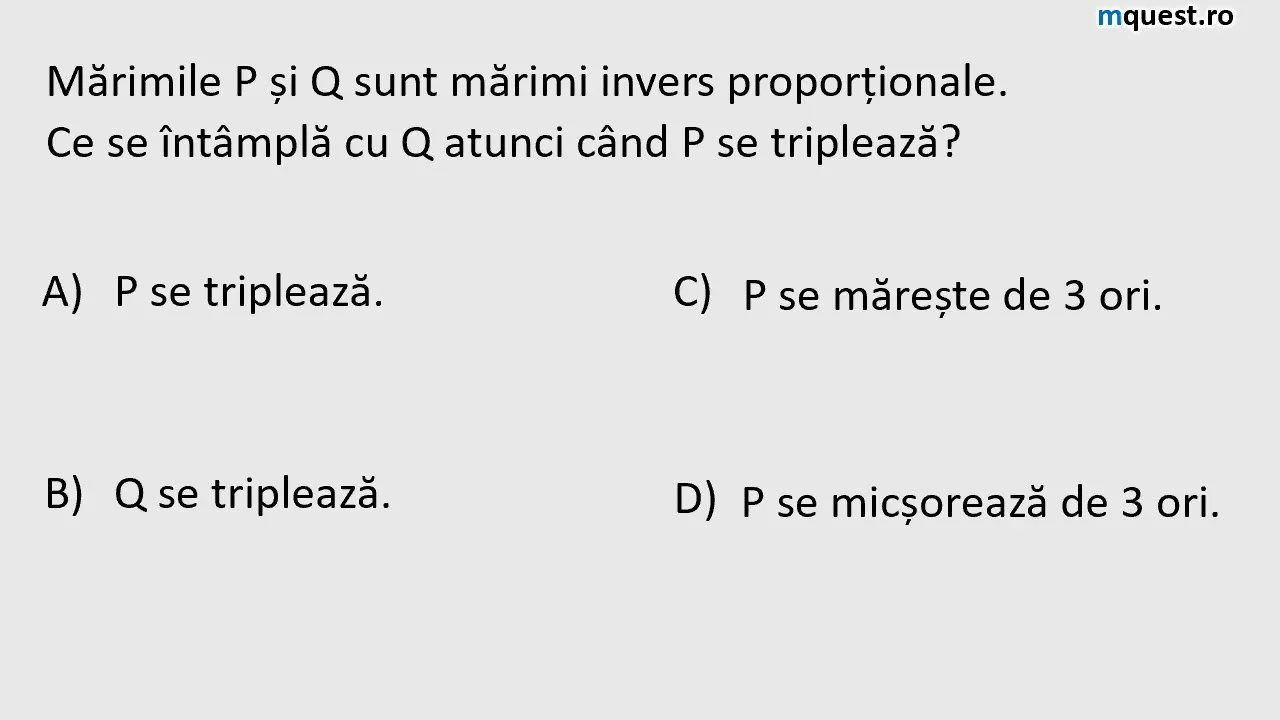 Marimi invers proportionale - Quiz on Vimeo