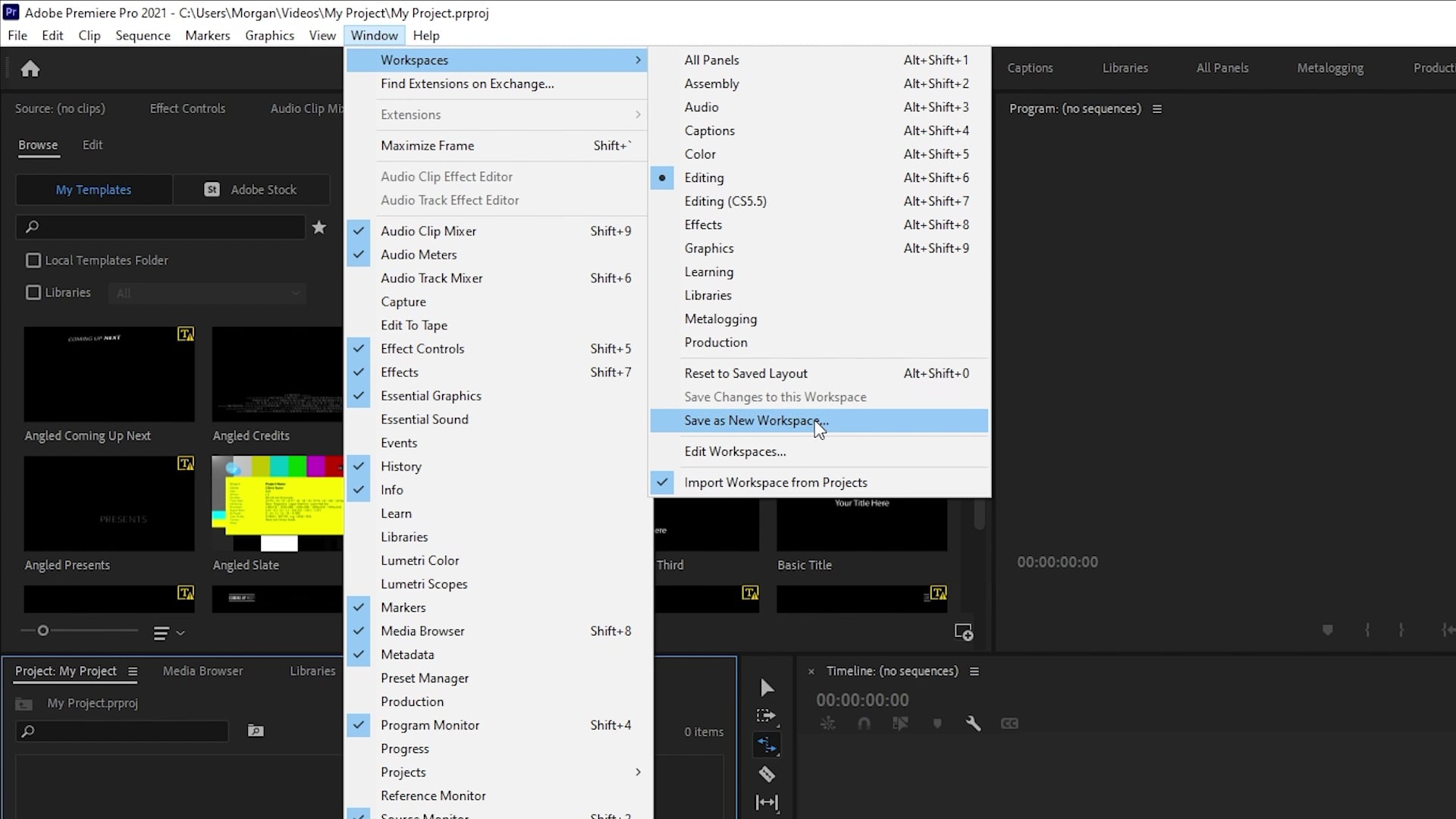 Premiere Pro | Workspaces: Saving a Custom Workspace on Vimeo