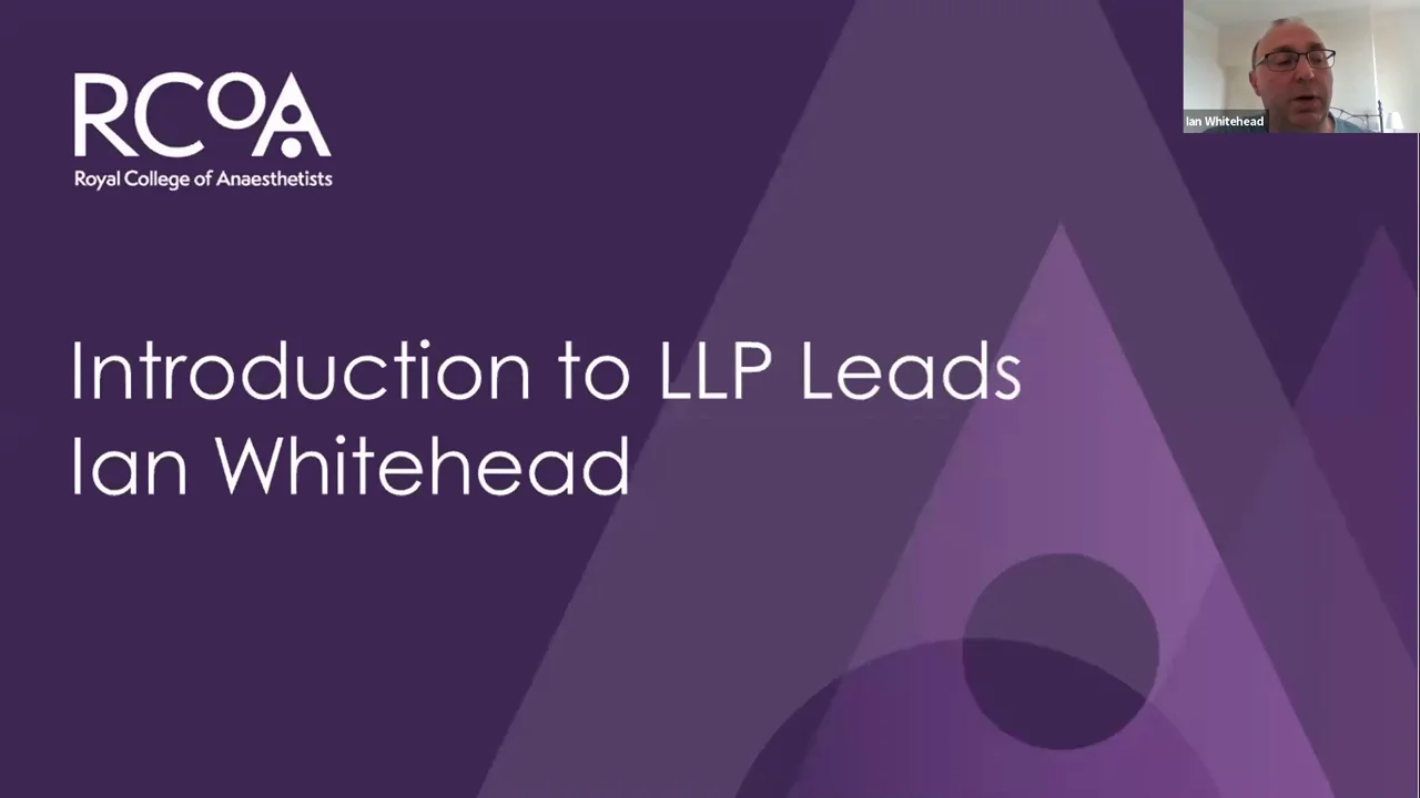 Introduction to LLp leads and Engagement group - Dr Ian Whitehead