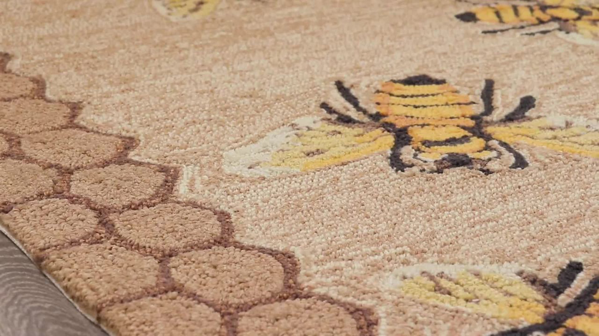 Frontporch Honeycomb Bee Indoor/Outdoor Rug Natural, 3'6"x5'6 ...