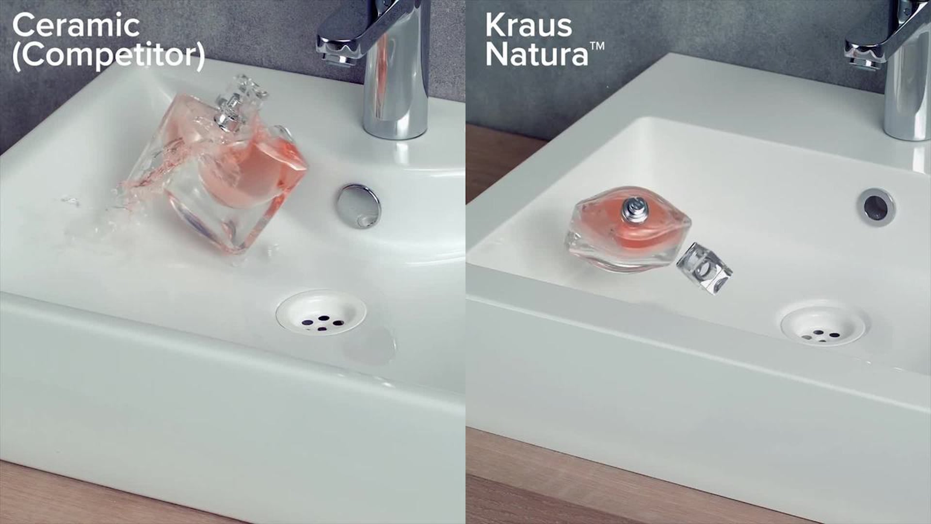 Natura Square Semi-Recessed Bathroom Sink, Stone Resin Solid Surface ...