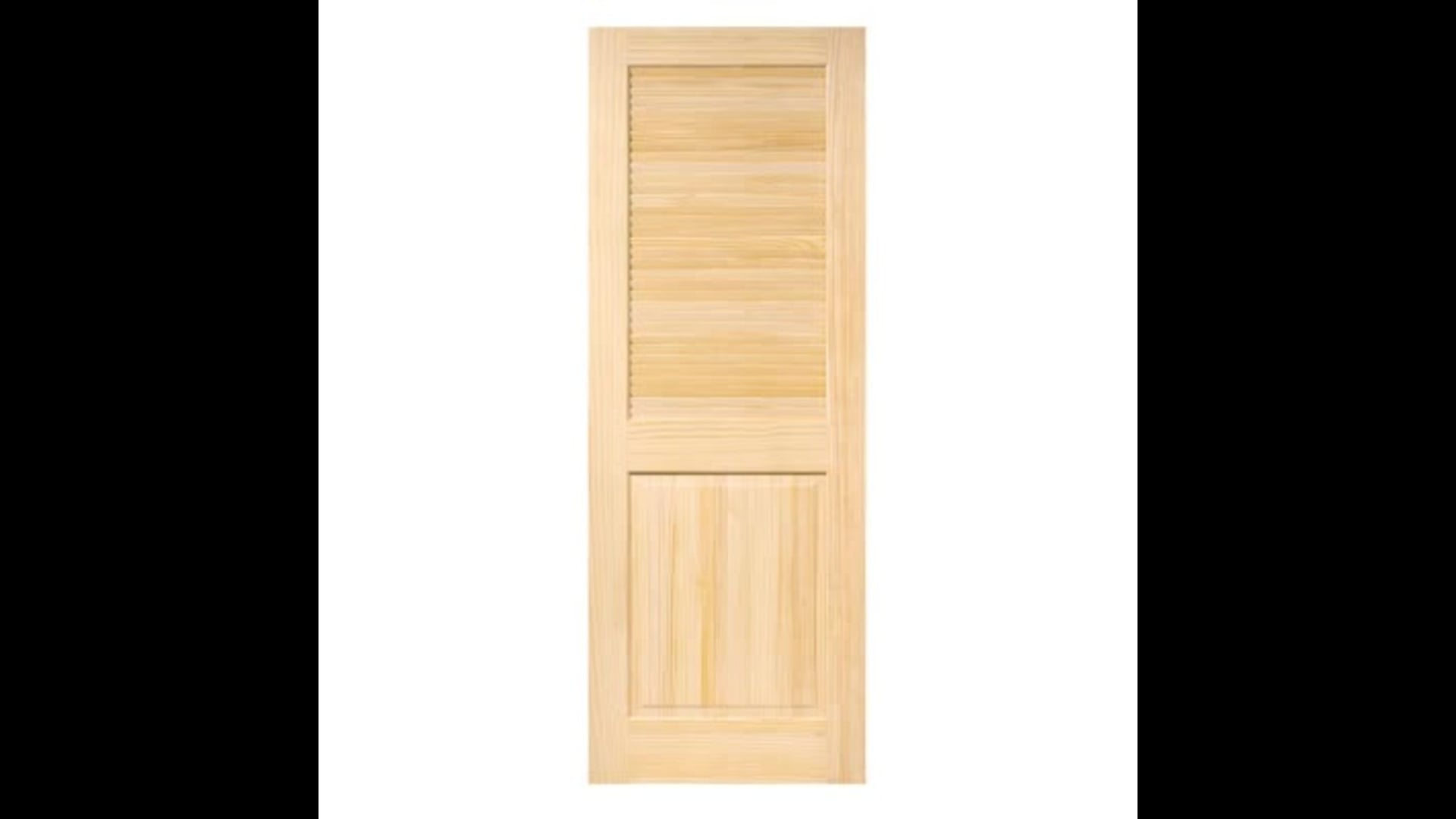 Interior Door Louvered Panel, Unfinished Wood, Solid Core, 80"x18"x1 ...
