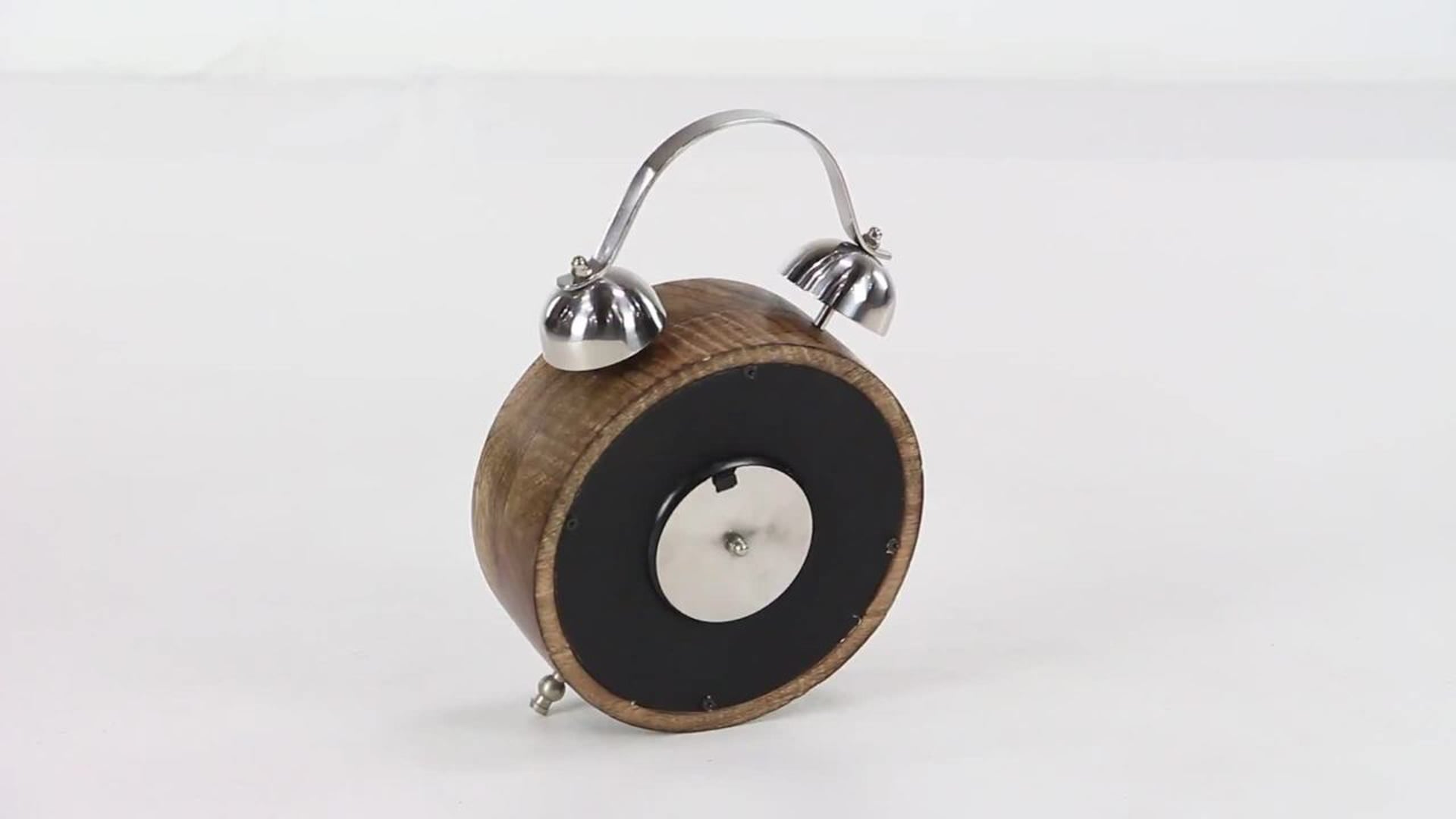 Modern Brown Mango Wood Clock 40656, 7" x 3" x 10" - Midcentury - Desk ...