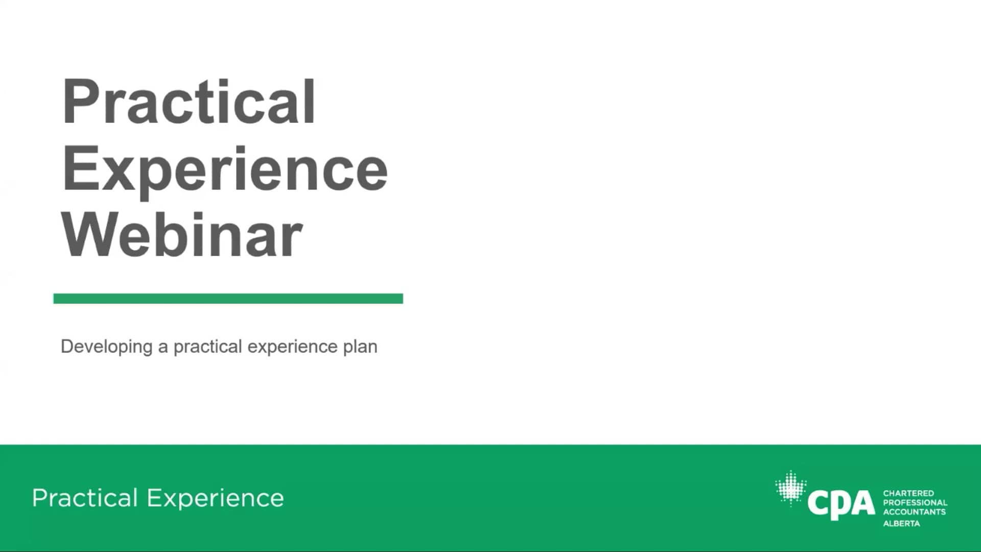 Practical Experience Webinar: Practical Experience Plan on Vimeo