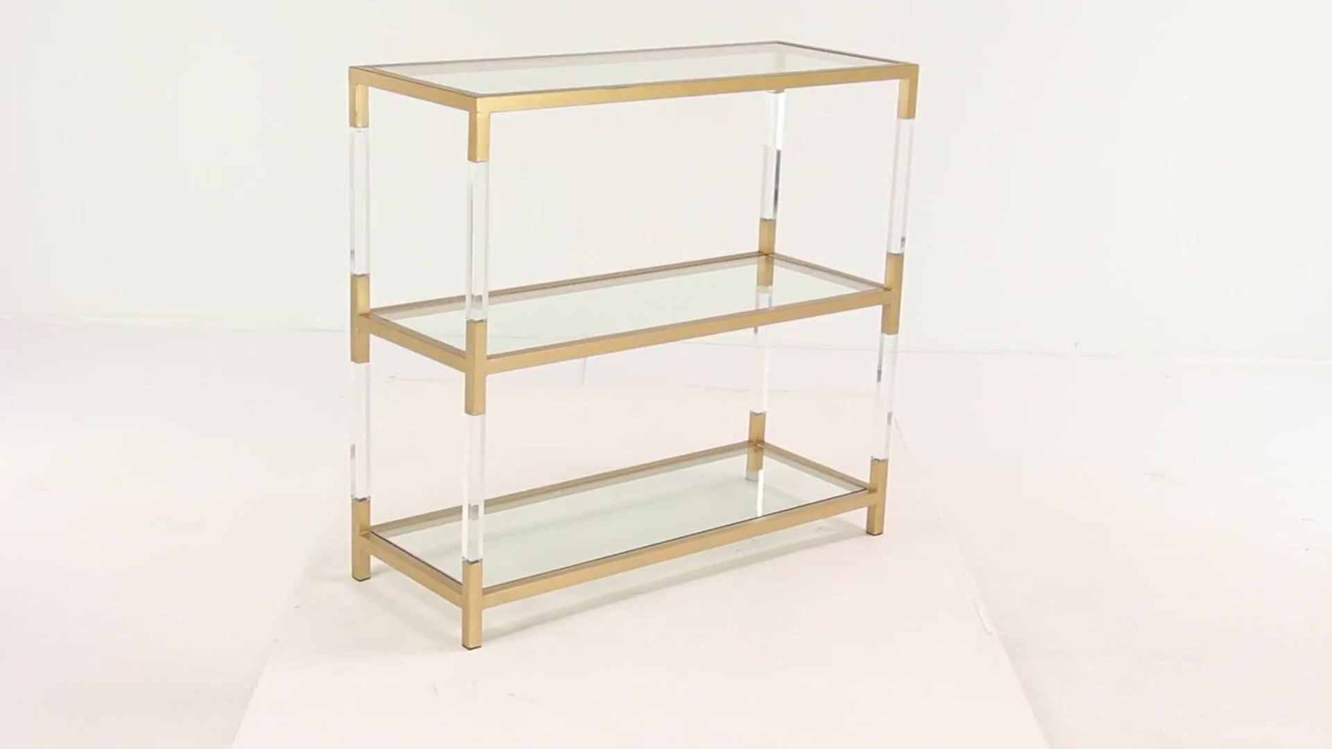 Contemporary Gold Metal Console Table 56934, 38" x 15" x 36 ...