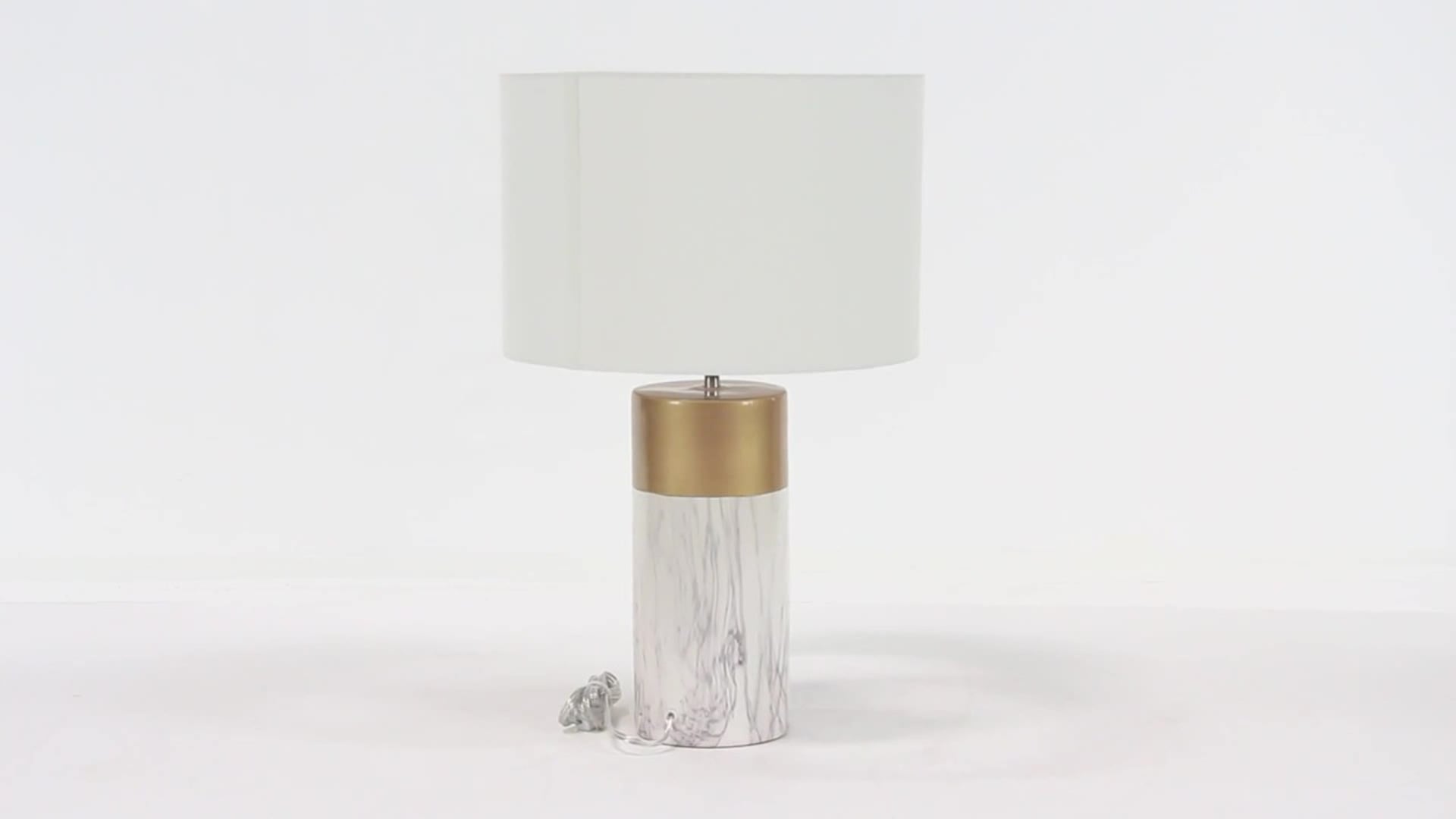 Glam White Ceramic Table Lamp 60739, 15" x 15" x 25" - Contemporary ...