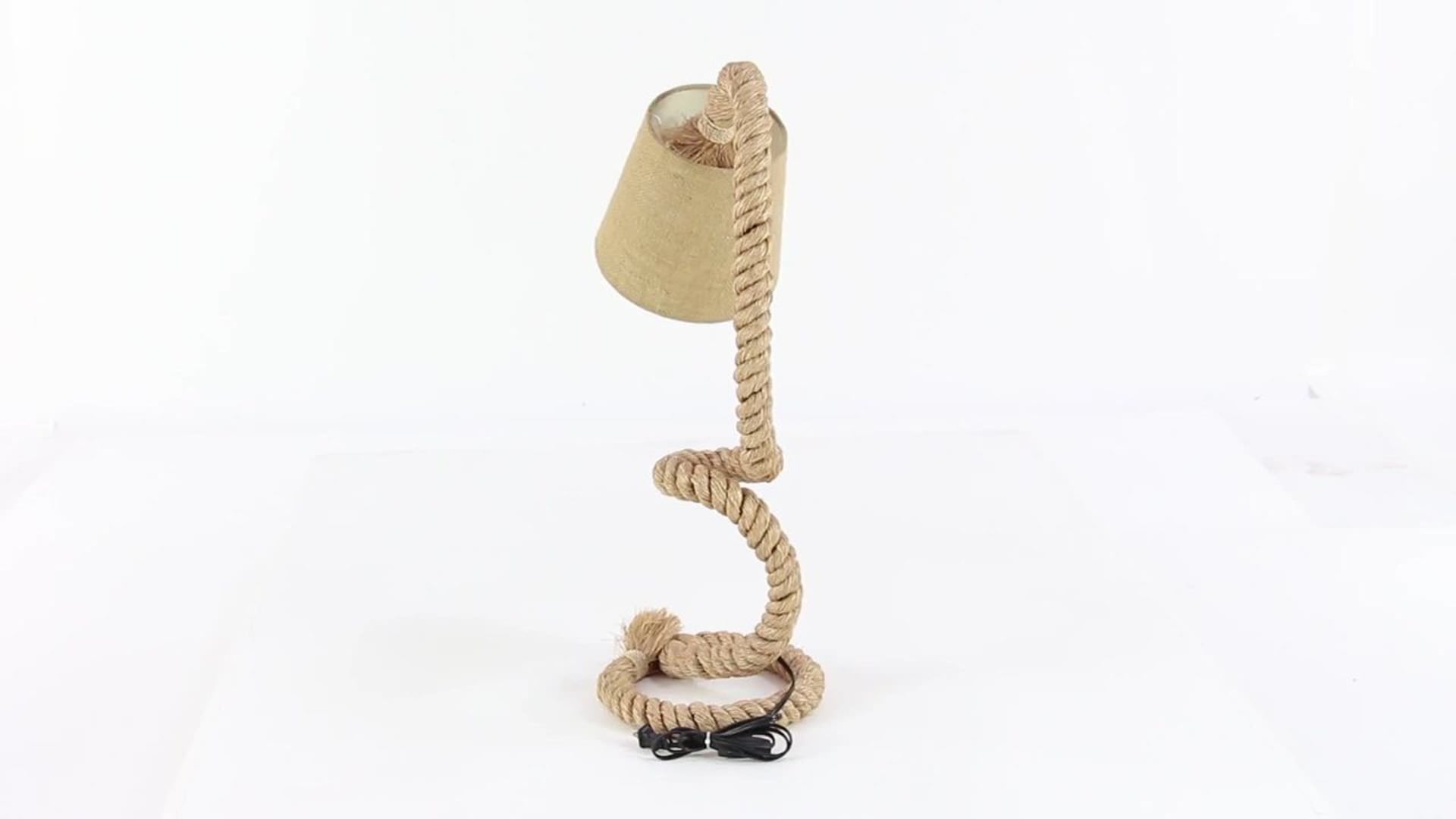 Rustic Brown Jute Rope Desk Lamp 67701 - Beach Style - Desk Lamps - by ...