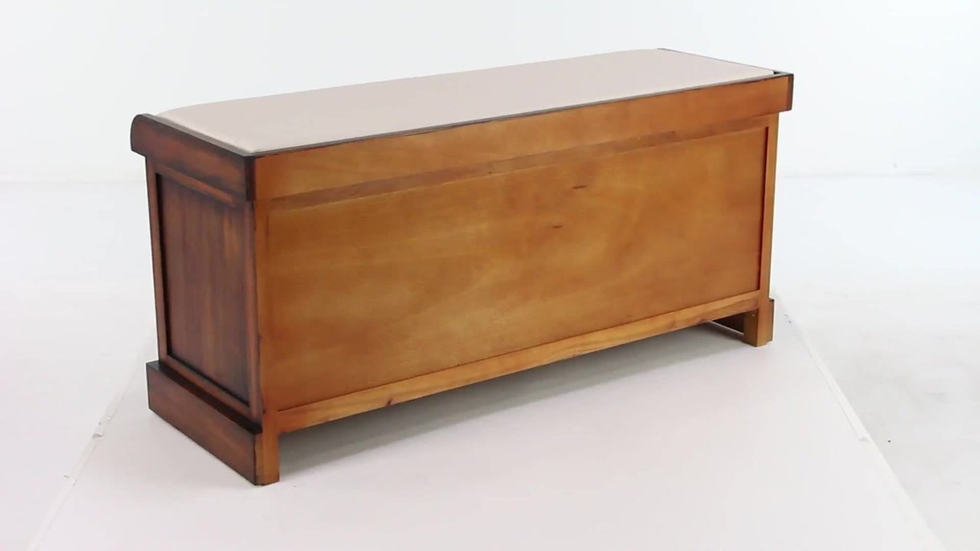 Traditional Brown Wood Storage Bench 90629, 42" x 15" x 20" - Tropical ...