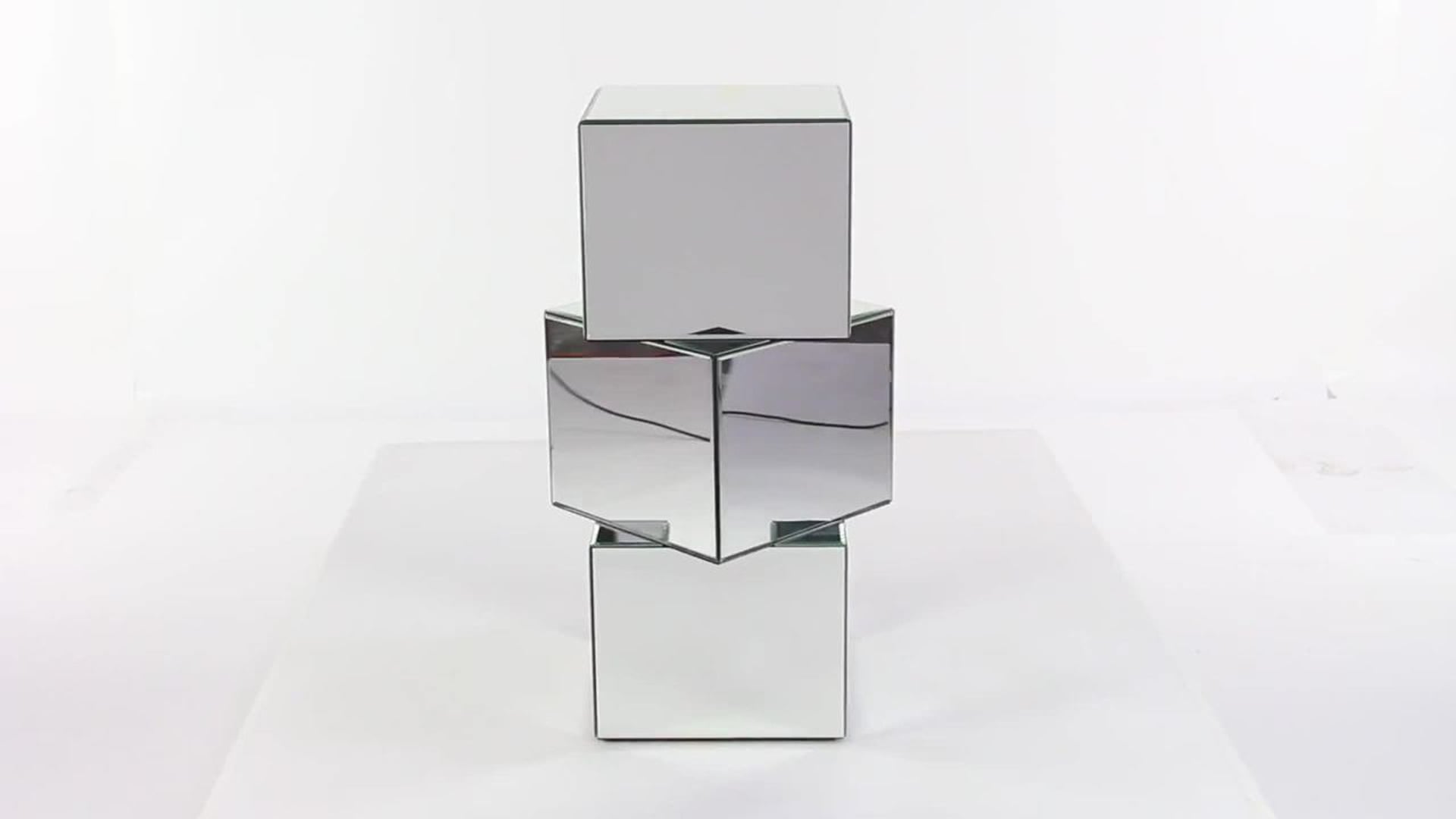 Glam Silver Glass Pedestal Table 79276, 15" x 12" x 30" - Contemporary ...