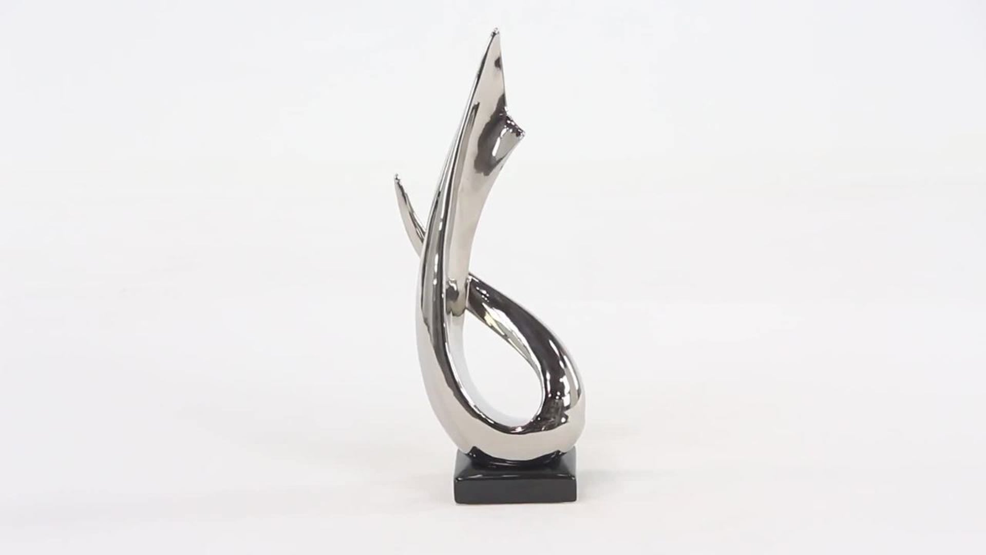 Modern Silver Porcelain Ceramic Sculpture 92831, 8" x 4" x 17 ...