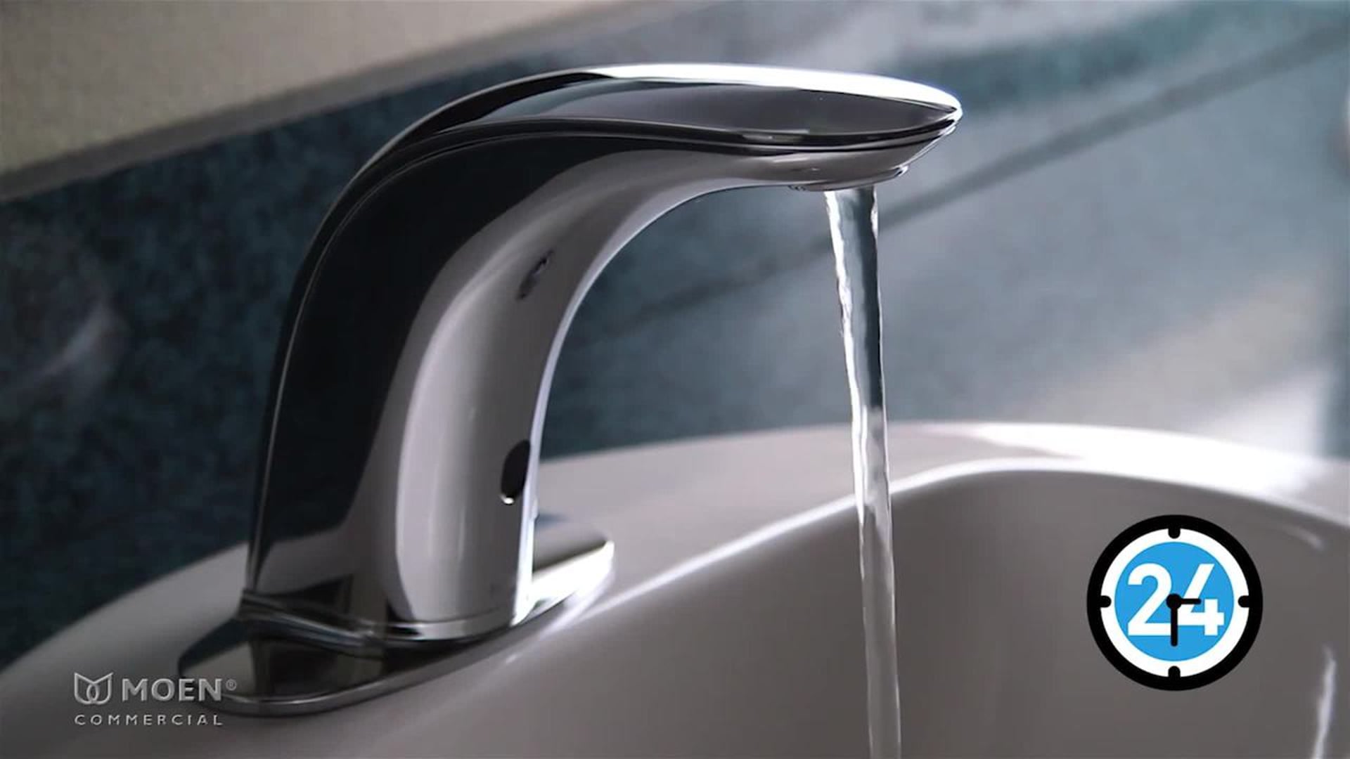 Moen M-Power Chrome Hands Free Sensor-Operated Lavatory Faucet ...
