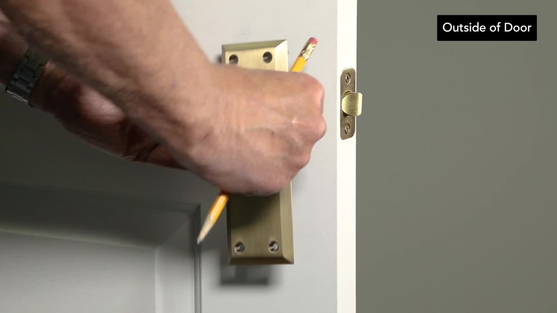 Deco Plate Passage Waldorf Black Knob, Antique Brass, Backset Size: 2. ...