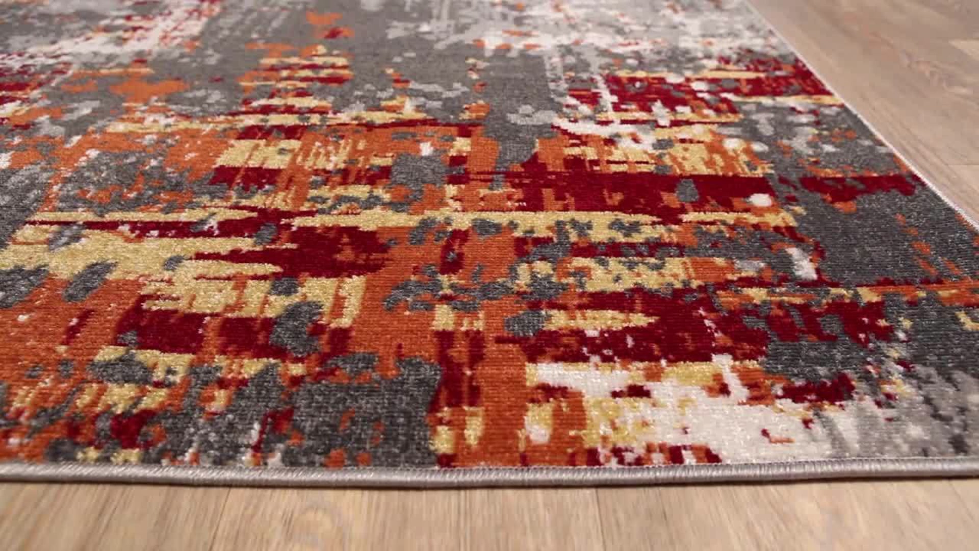 Rafetus Modern Burnt Orange, Dark Red Area Rug, 7'10"x10'3 ...