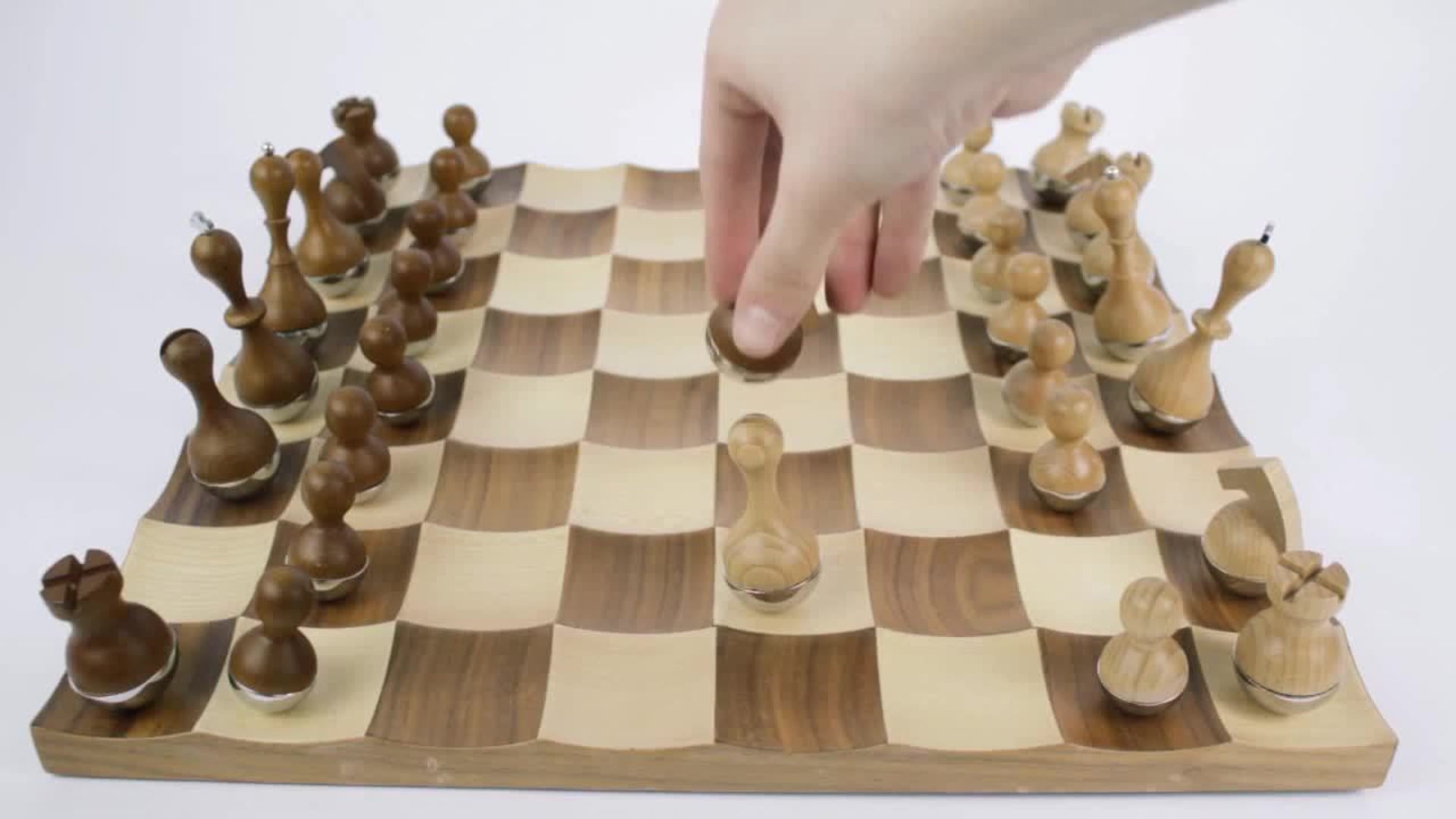 Wobble Chess Set, Walnut - Transitional - Board Games And Card Games ...