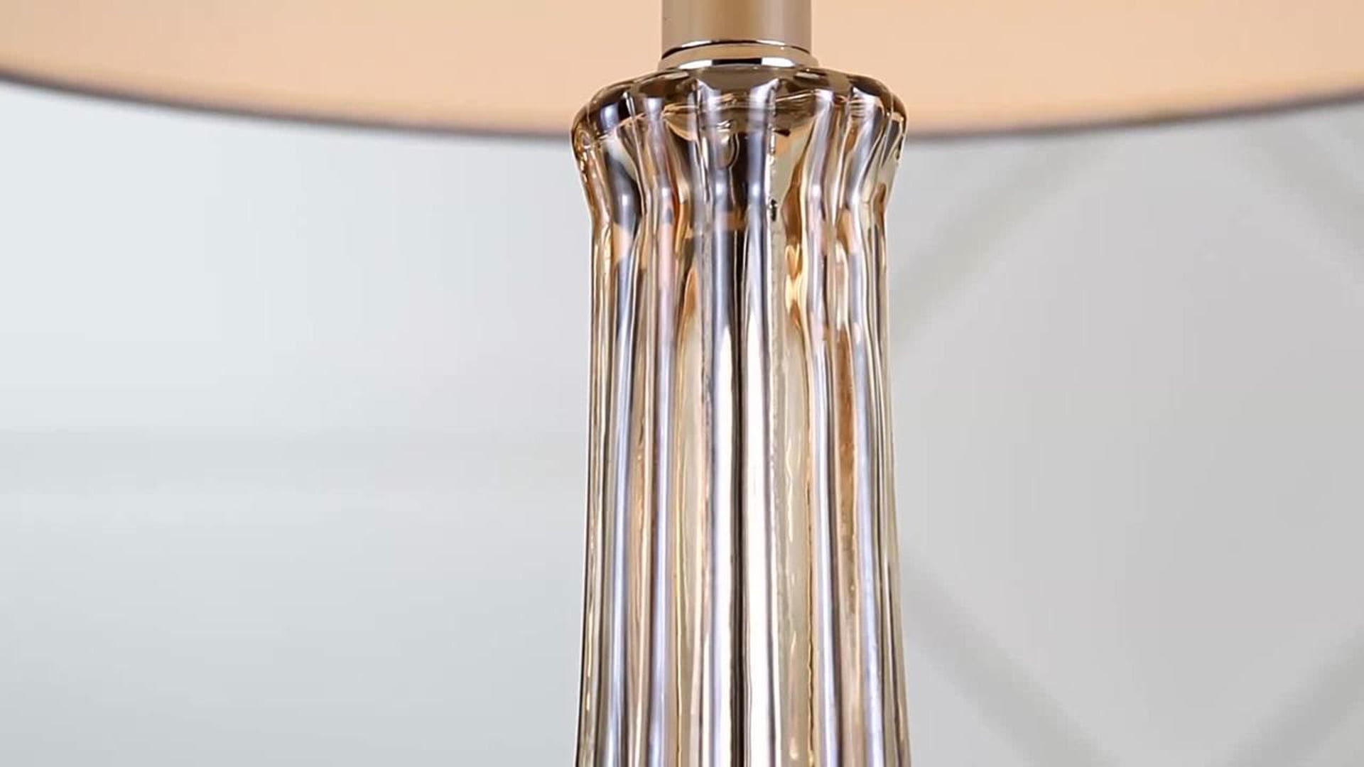 Dew Drop 32.75" Glass, Crystal LED Table Lamp, Champagne - Transitional ...