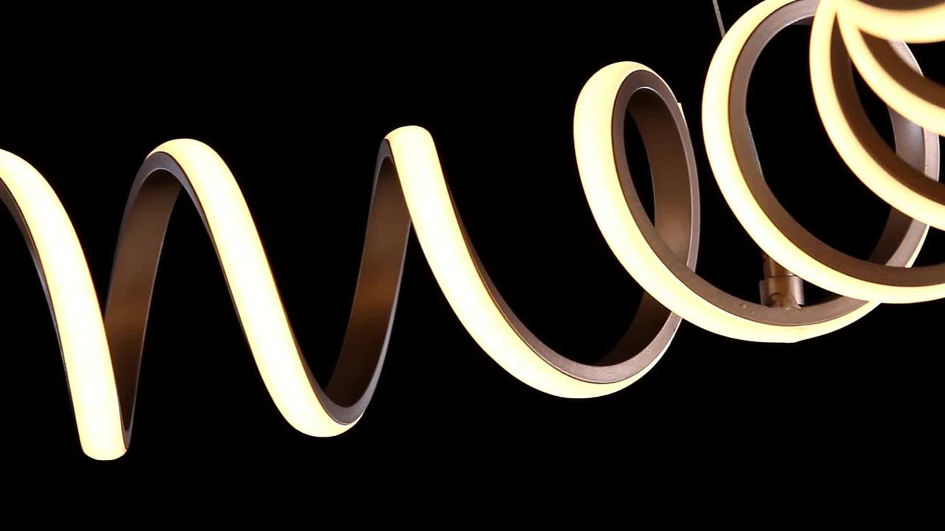 Cursive 24" Spiral Integrated LED Chandelier Ceiling Light,Coffee ...