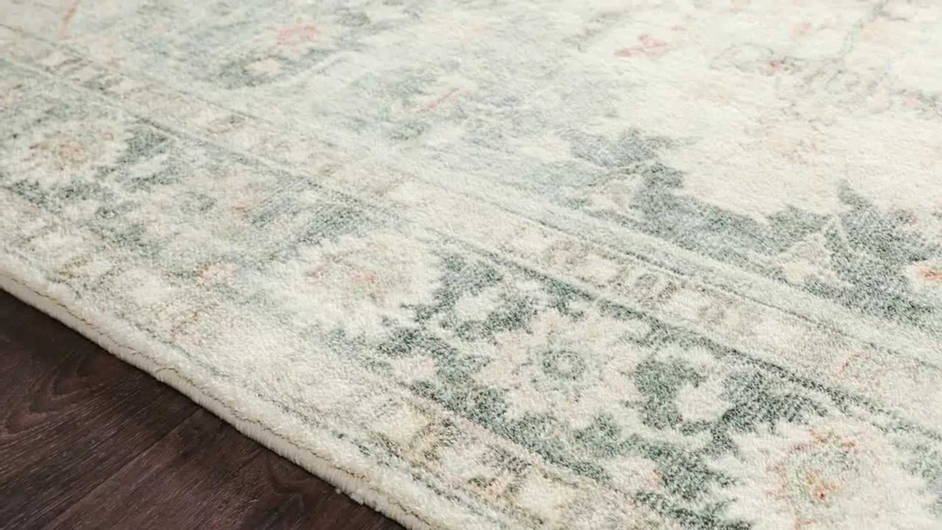 Loloi II Rosette Ivory/Blue-Green 1'-6" x 1'-6" Sample Swatch ...