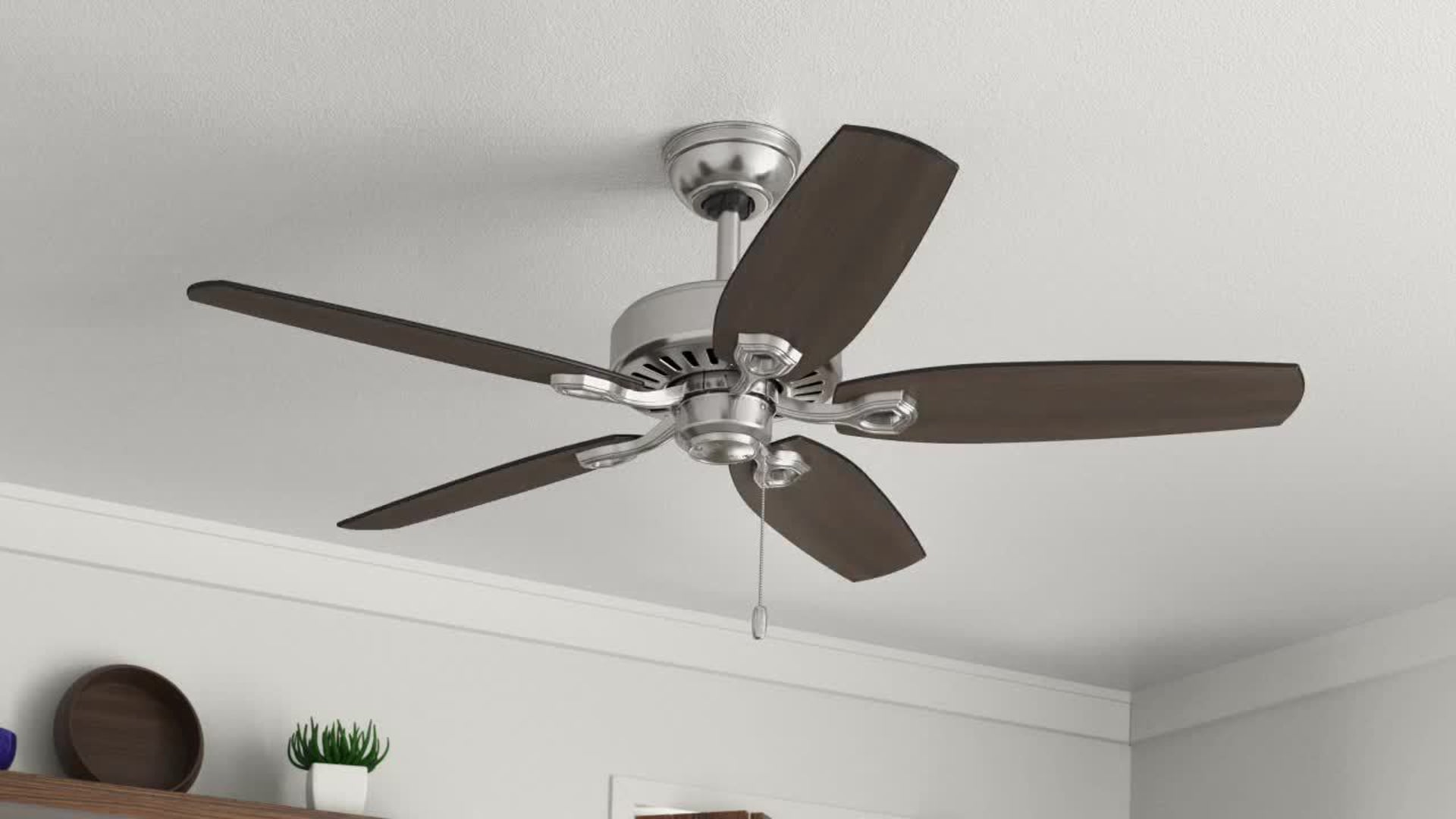 Hunter Fan Company 52" Builder Elite Brushed Nickel Ceiling Fan ...