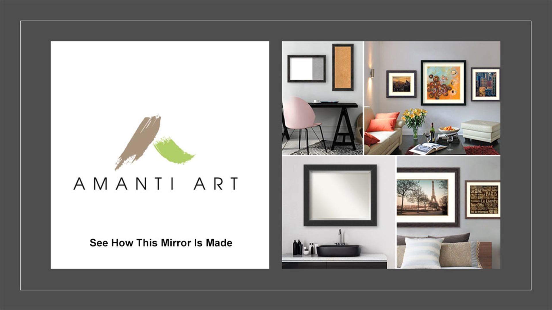 Wall Mirror, Choose Your Size Extra Large, Corvino Black Wood, 45"x27 ...