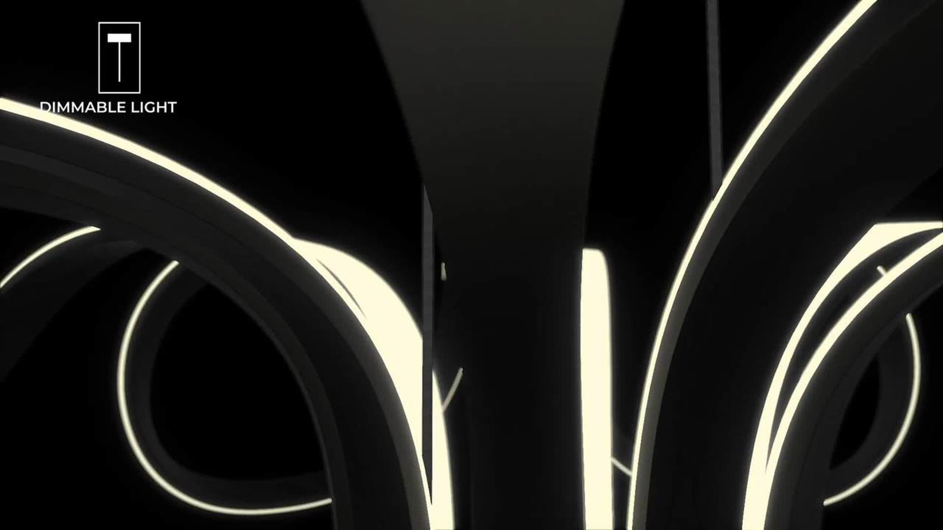 Capella Flower Petal LED Chandelier, Black - Modern - Chandeliers - by ...