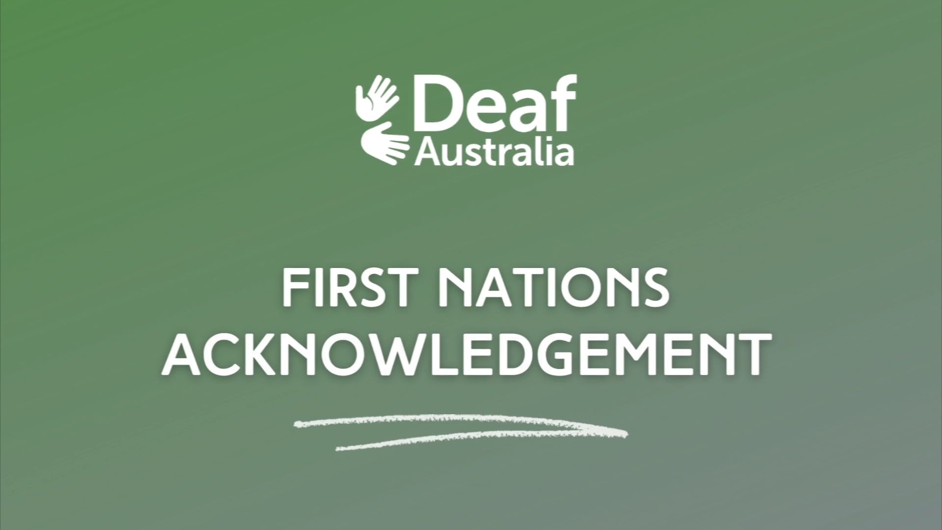 Deaf Australia - First Nations Acknowledgement video
