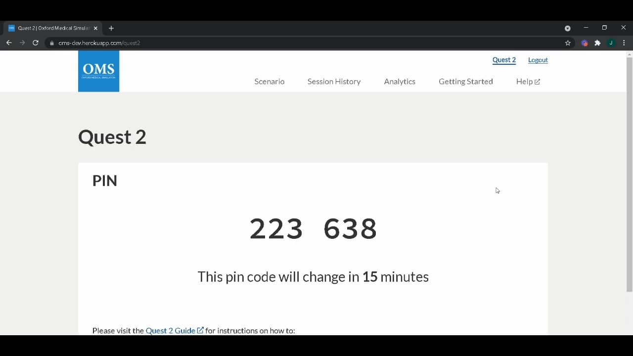 Logging into the OMS VR App with PIN on Vimeo