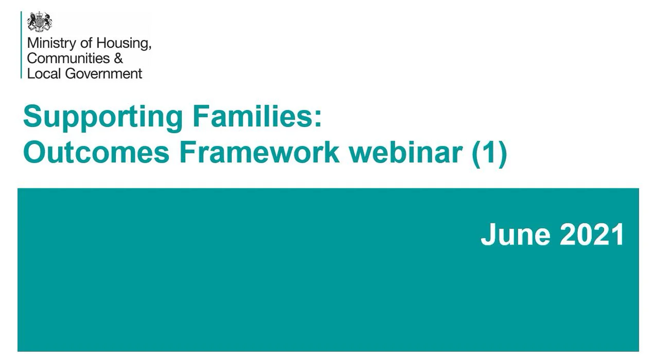 Supporting Families: Outcomes Framework webinar 1 (25 June)