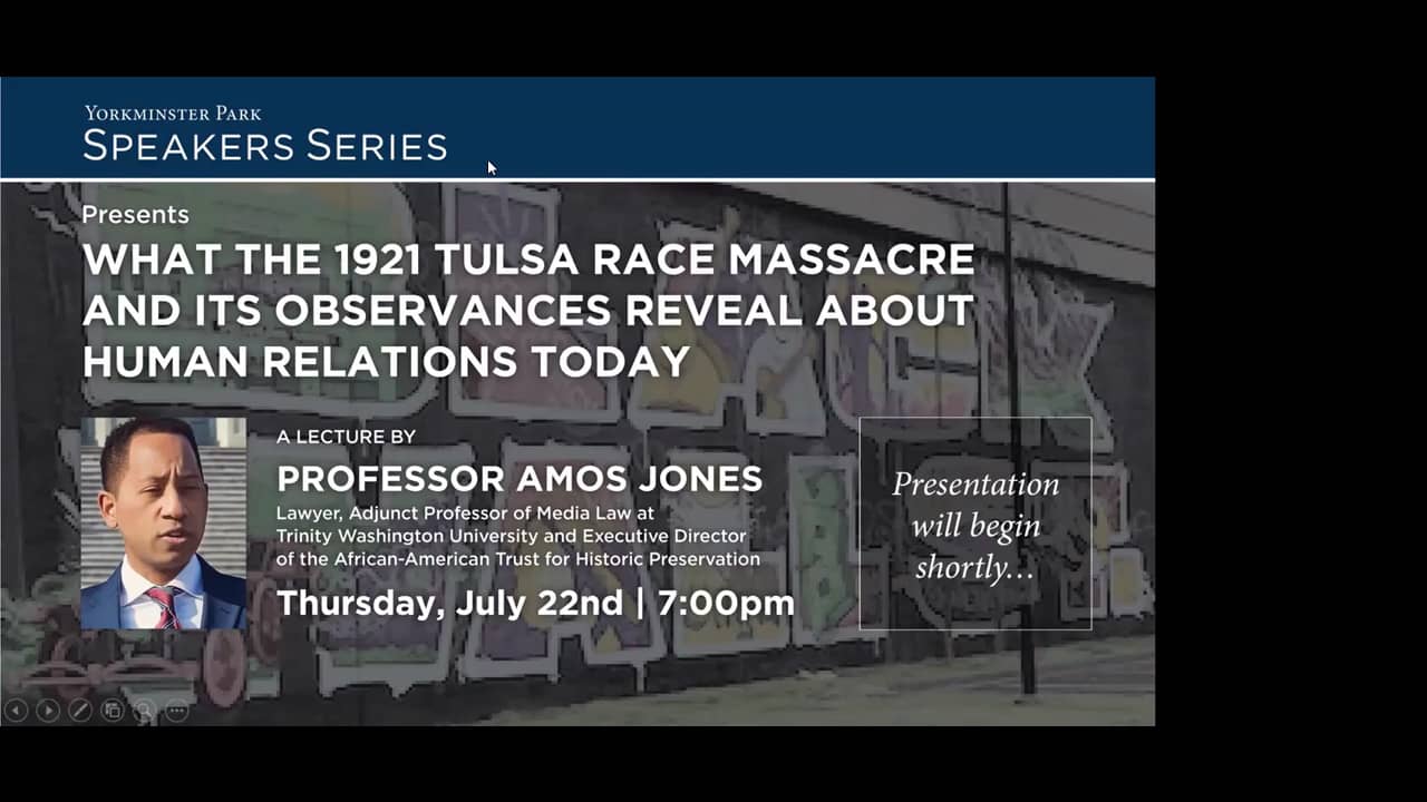 Friday, July 21, 2021 YP Speakers Series w_Professor Amos Jones on Vimeo