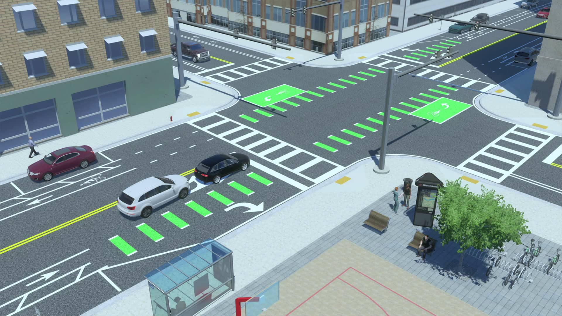 FDOT Complete Streets - Two-Stage Bicycle Turn Boxes Example on Vimeo