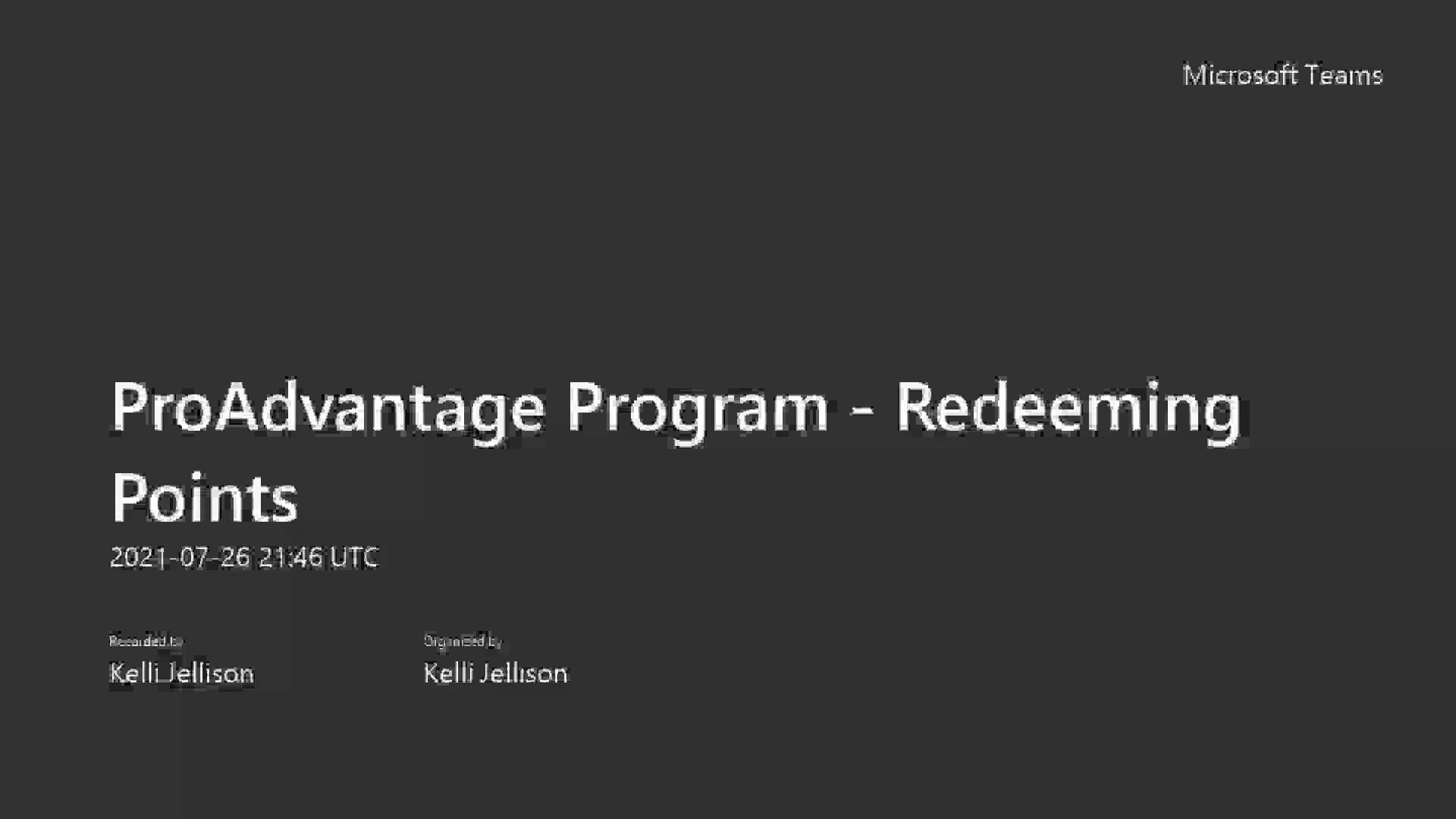 ProAdvantage Program - Redeeming Points.mp4 on Vimeo
