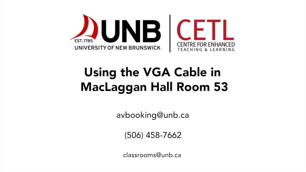 MacLaggan Hall Room 53 VGA on Vimeo