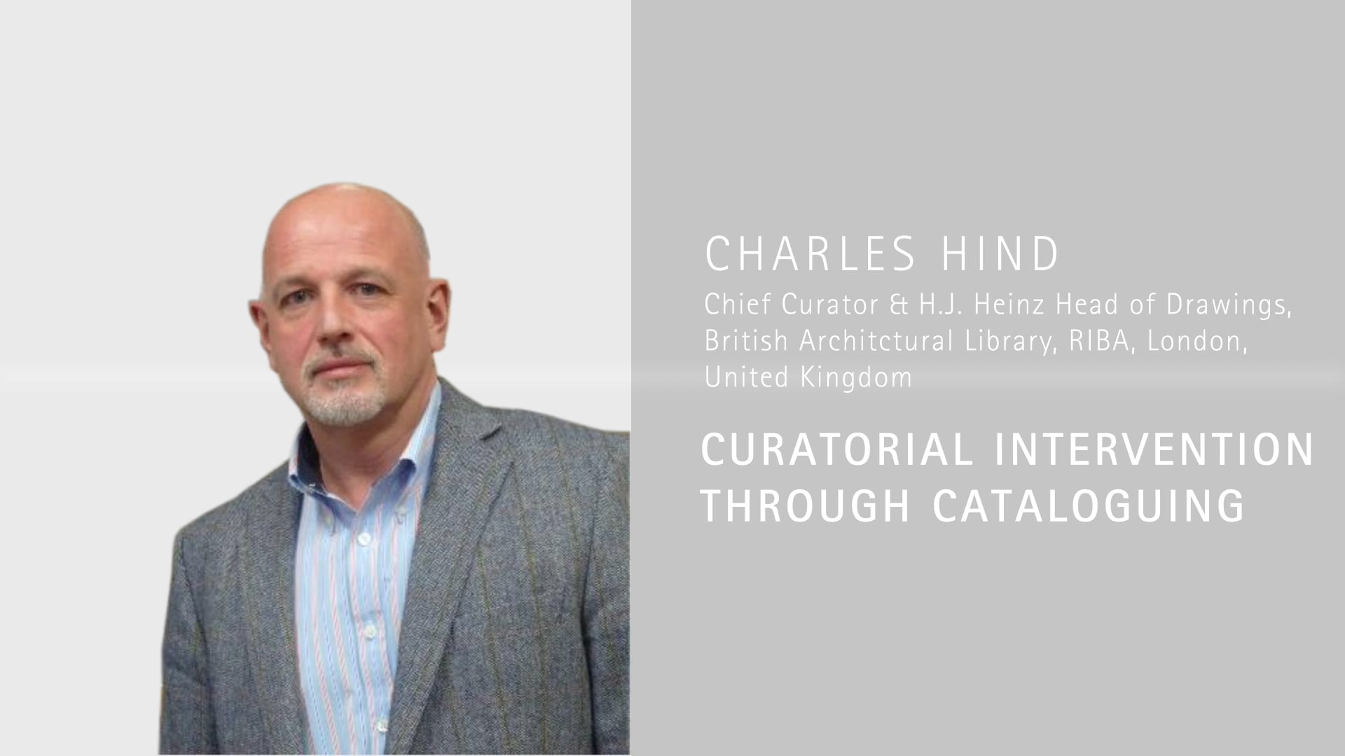Charles Hind - 'On Archives' Masterclass Series on Vimeo